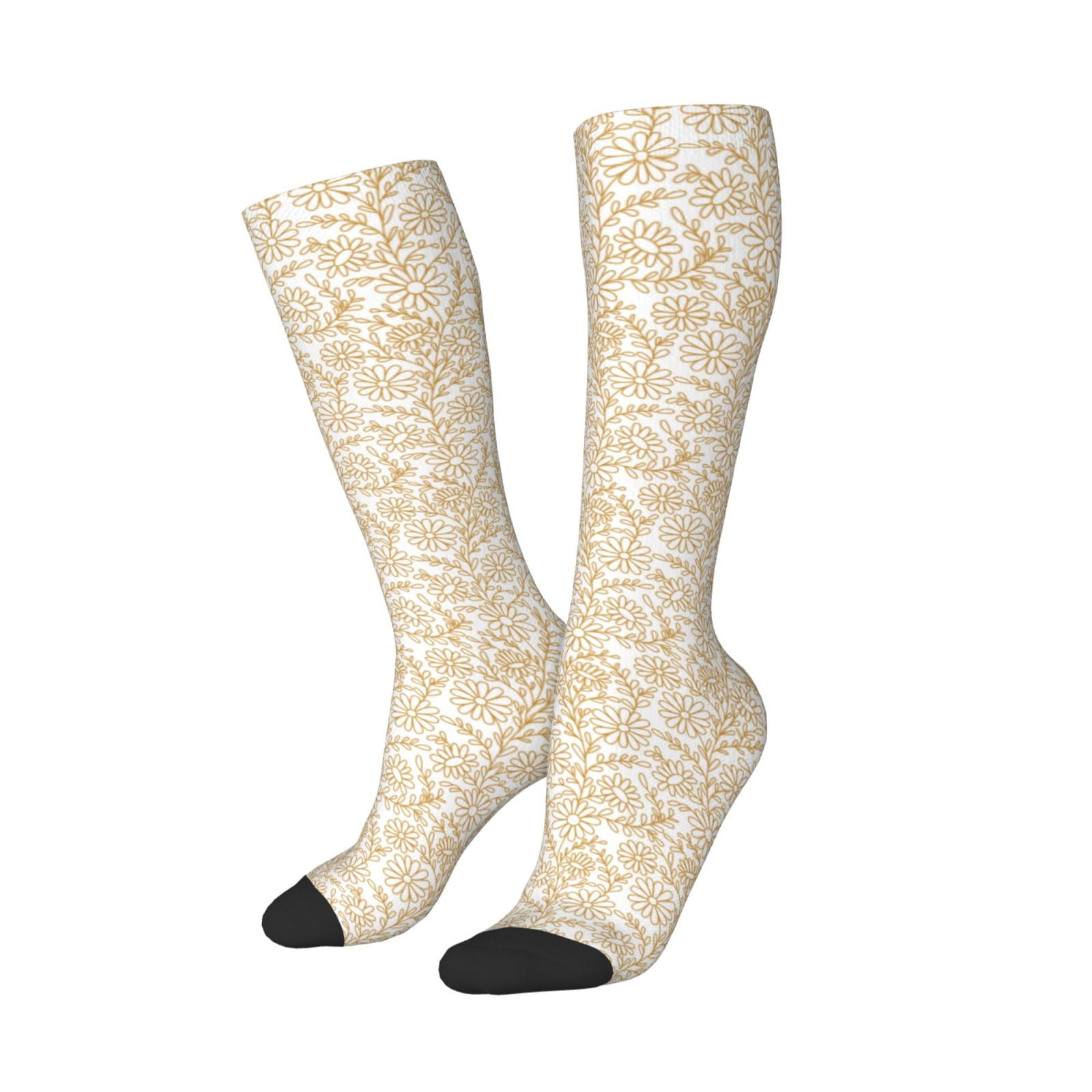 Lsque Plant Printed Crew Socks Men's Women's LightWeight Thin Casual ...