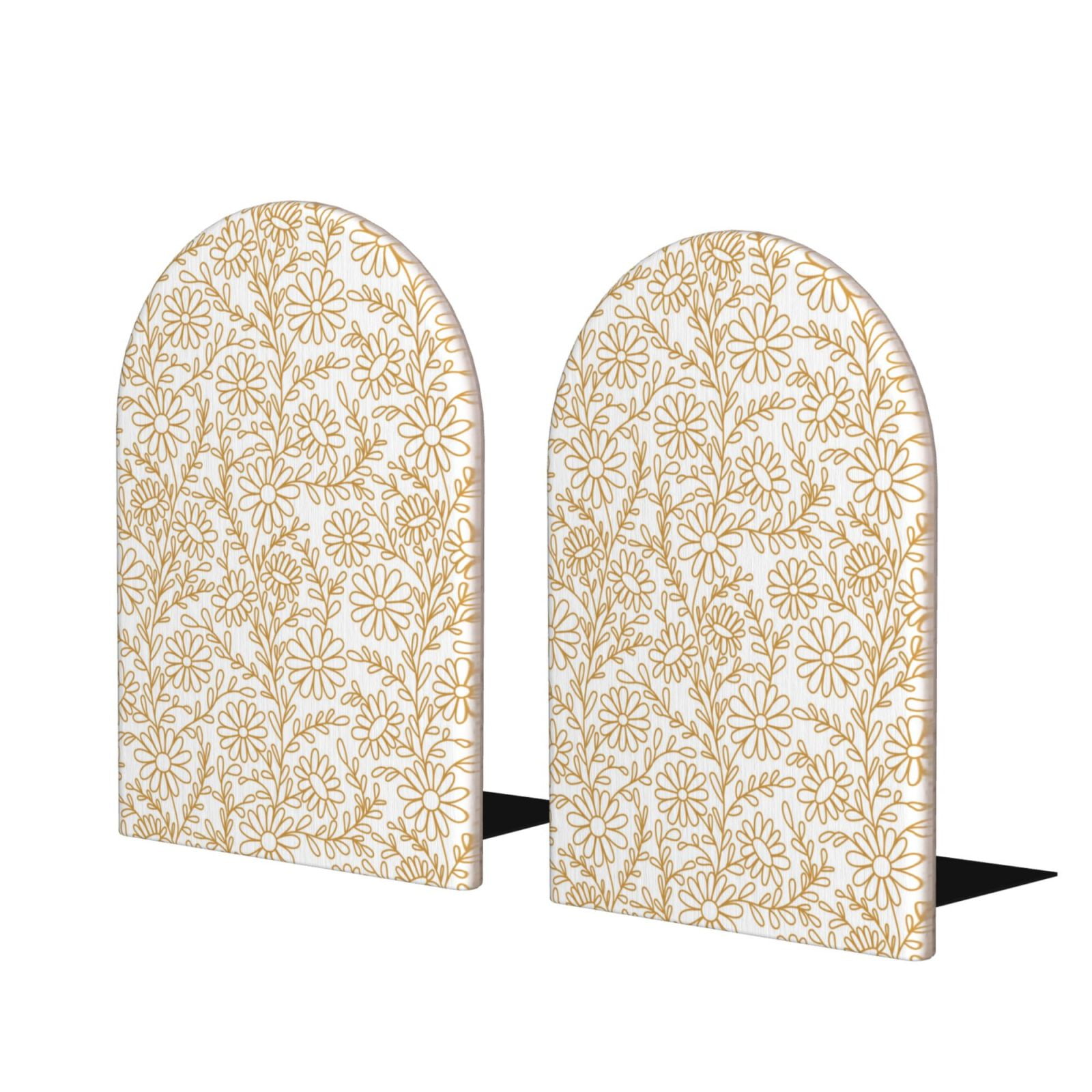 Lsque Plant Printed Wood Bookends,Non-Skid Bookend for Shelves,Heavy ...