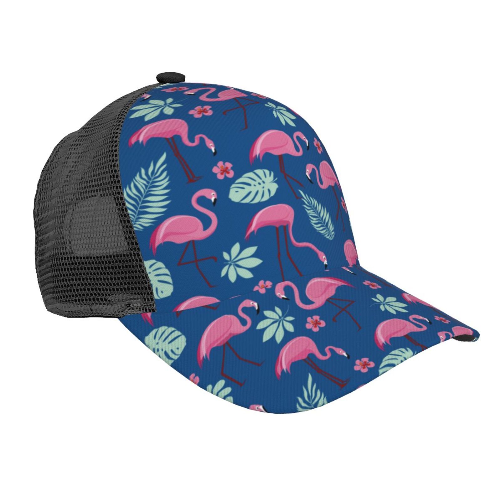 Lsque Plants And Flamingos Printed Trucker Hat - Baseball Cap for Men ...
