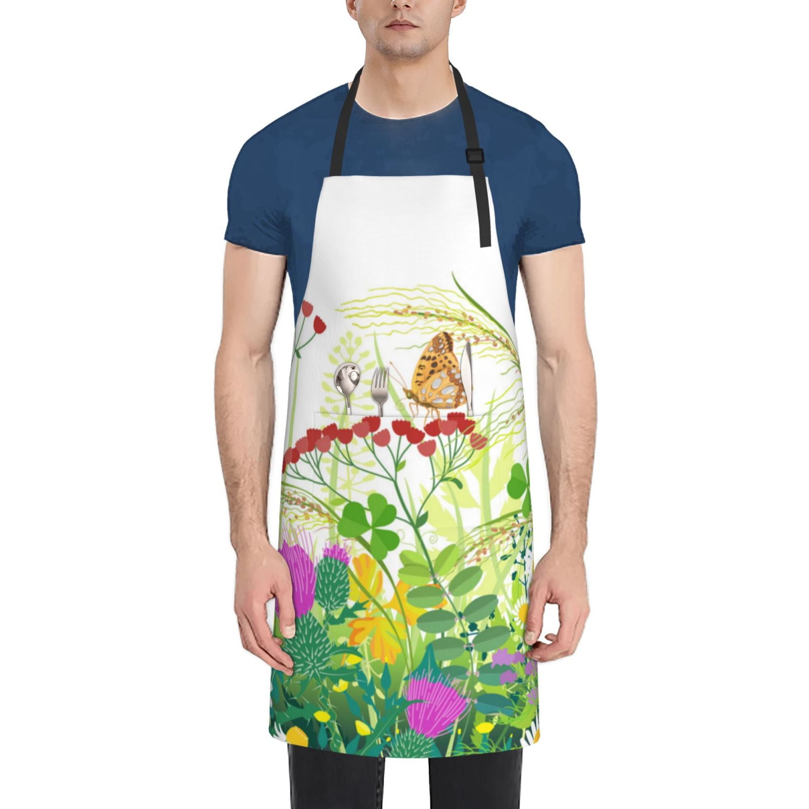 Lsque Plants and Insects Waterproof Apron Chef Aprons for Men Heavy ...