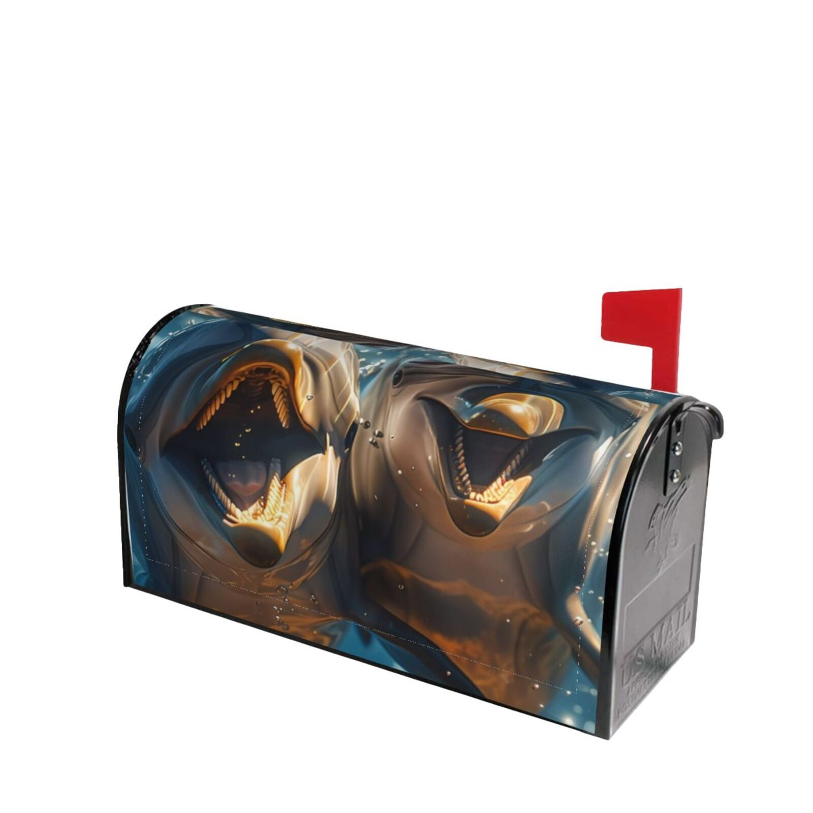 Lsque Playful Dolphins Underwater Mailbox Cover Standard Size ,Magnetic ...