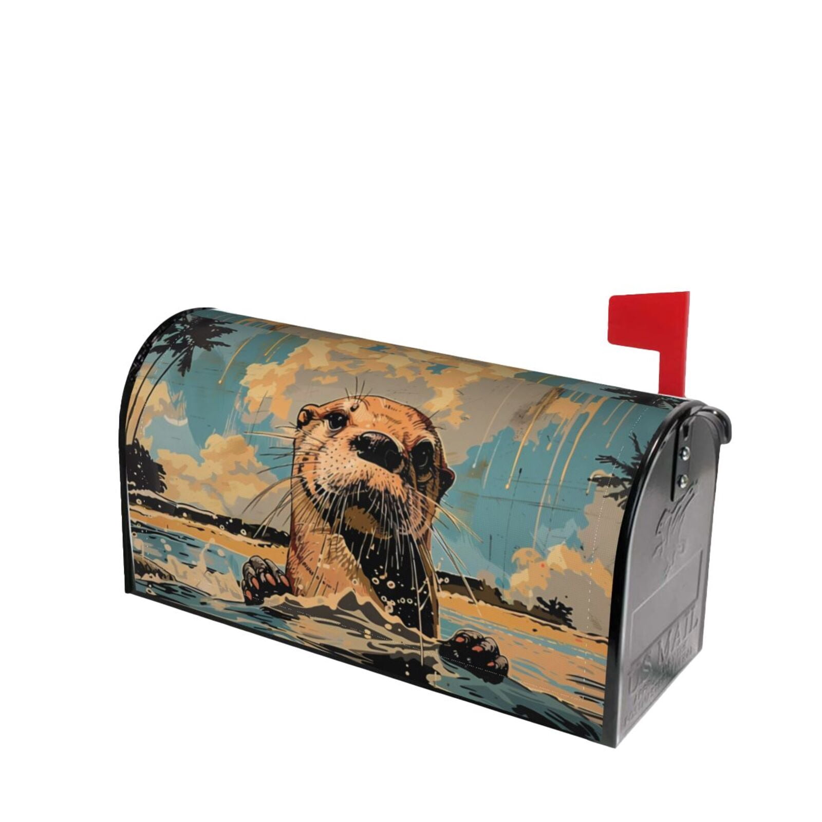 Lsque Playful Otter Tropical Beach Mailbox Cover Standard Size ...