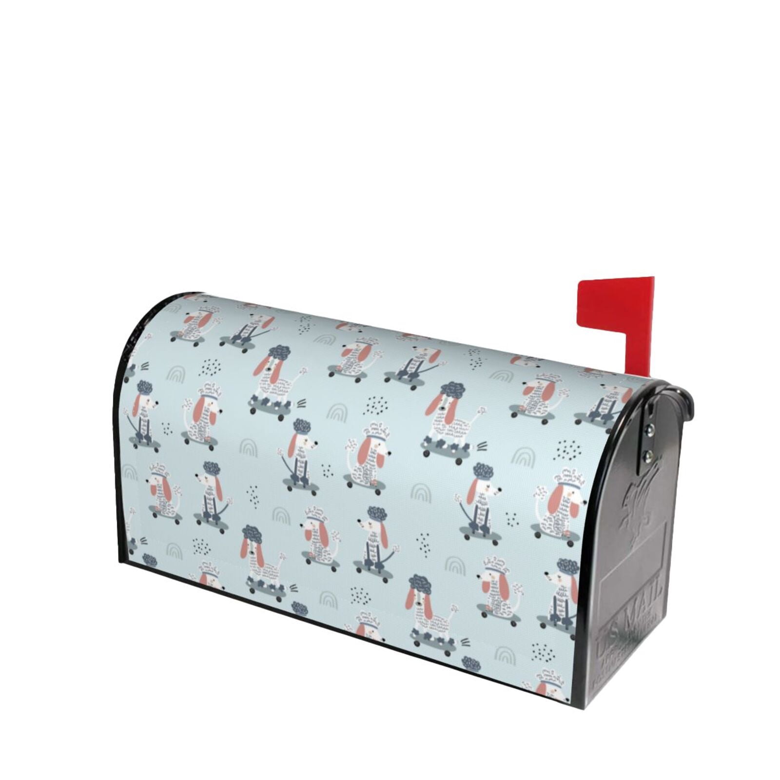 Lsque Poodle Playing Skateboard Mailbox Cover Standard Size ,Magnetic ...