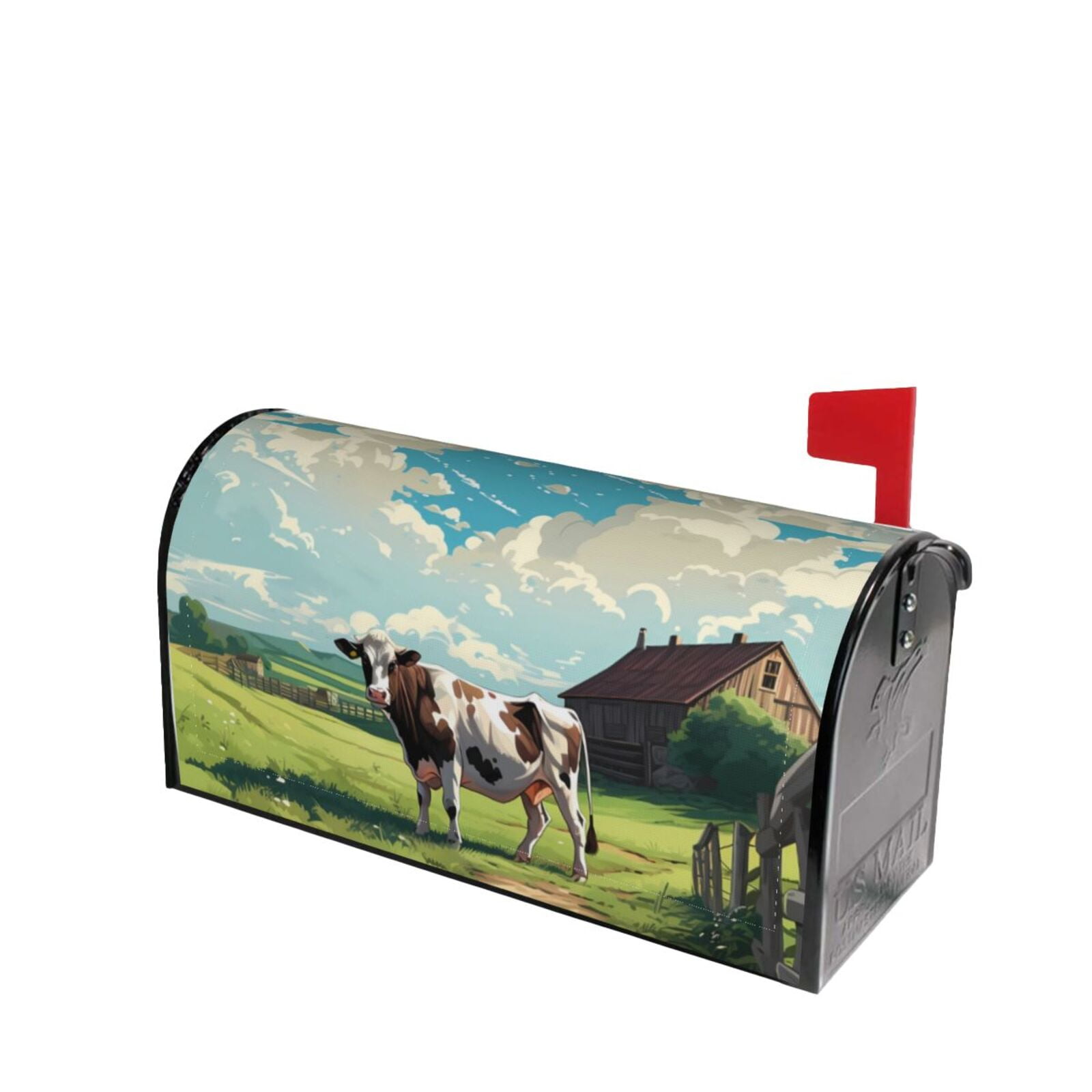 Lsque Prairie Pasture Cow Mailbox Cover Standard Size ,Magnetic Mailbox ...