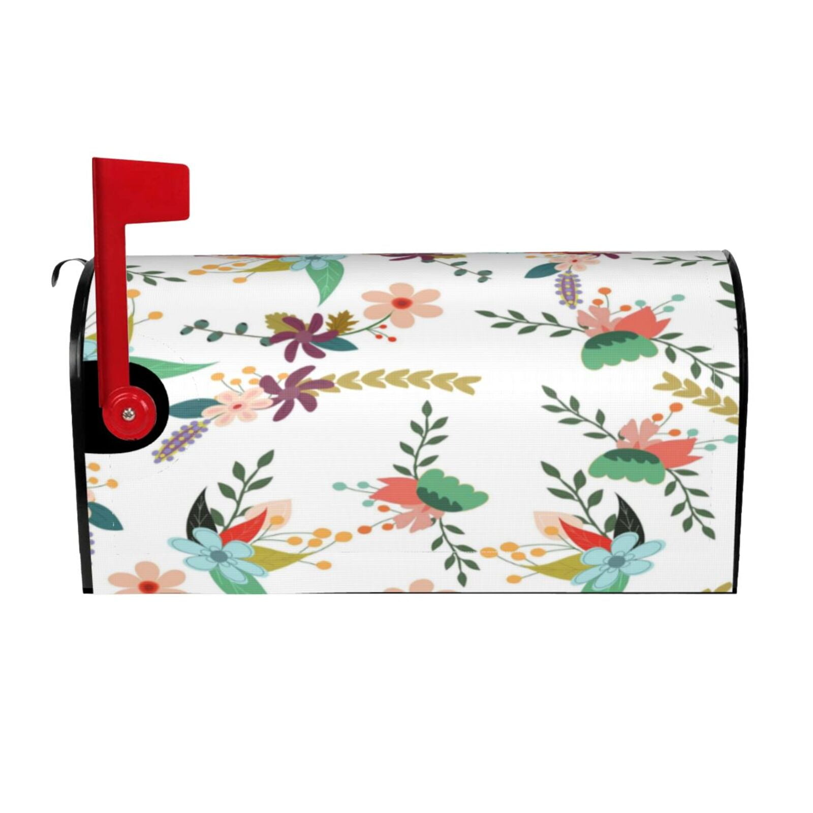 Lsque Pretty Floral With Leaves Mailbox Cover Standard Size ,Magnetic ...
