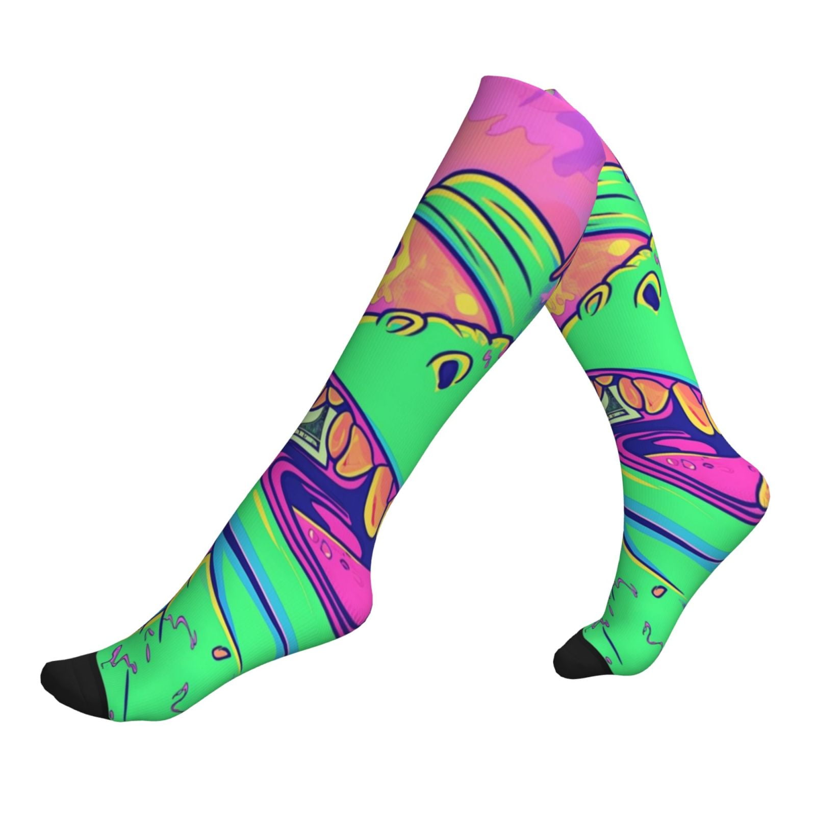 Lsque Psychedelic Cartoon Frog Pattern Sport Compression Socks for Men ...