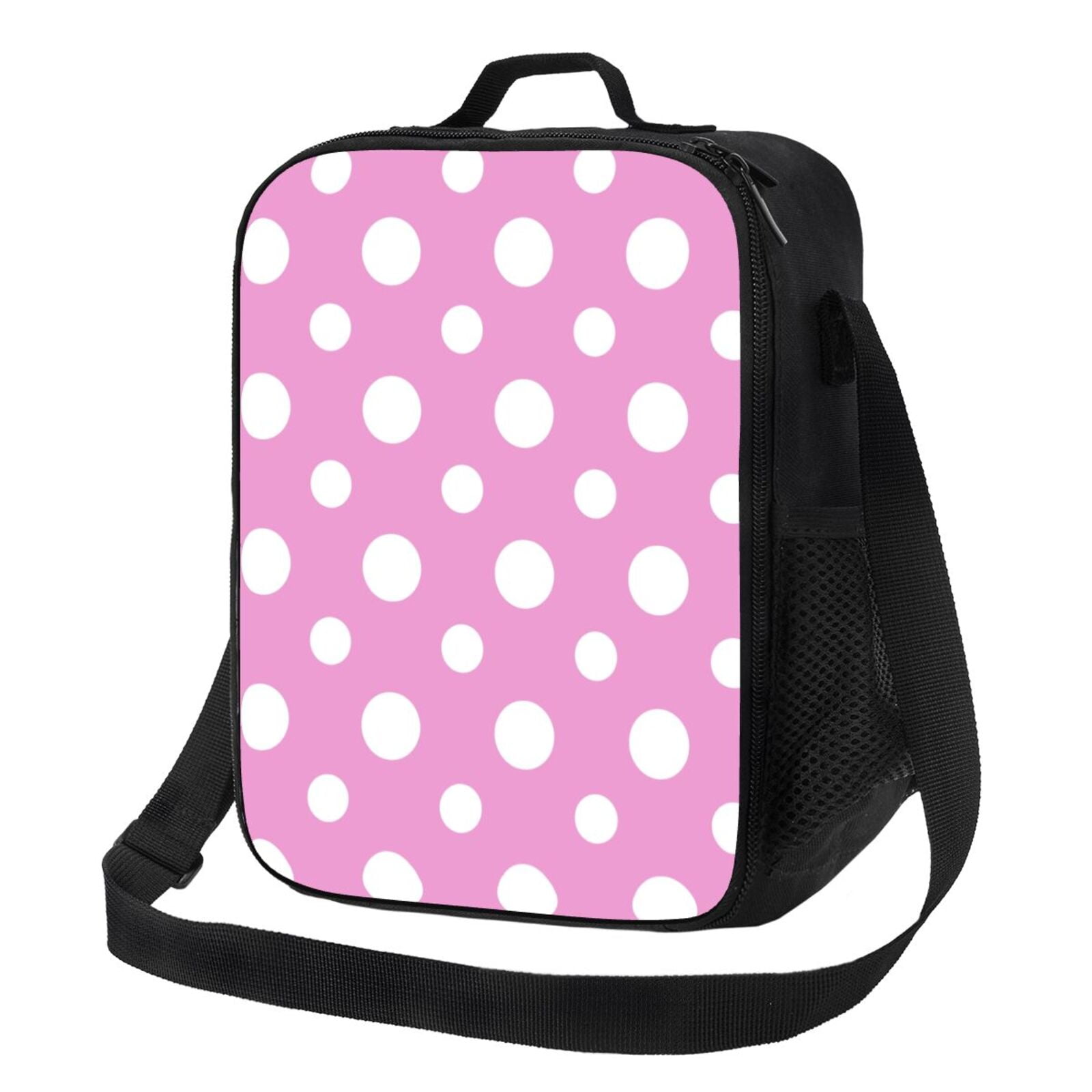 Lsque Purple And White Polka Dot Lunch Bag Lunch Box for Women Men ...