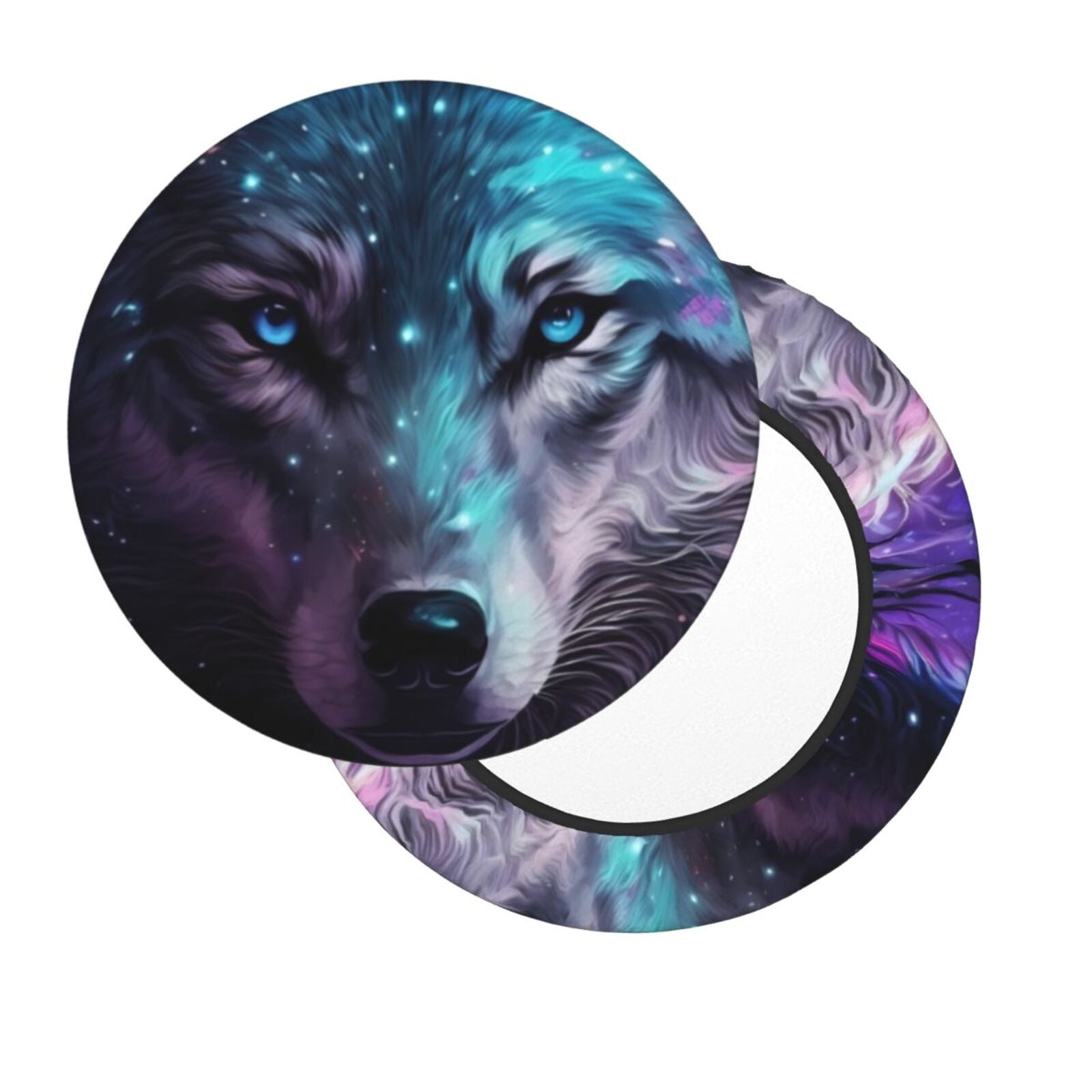 Lsque Purple Sky Wolf Round Bar chair cushion covers Velvet Fabric ...