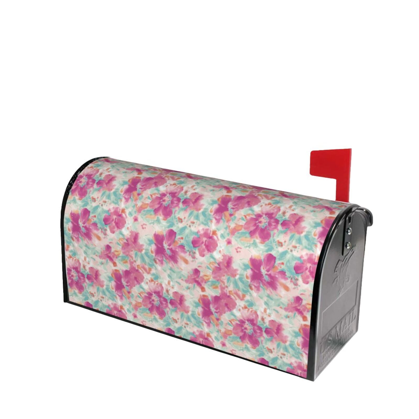 Lsque Purple Watercolor Flowers Mailbox Cover Standard Size ,Magnetic ...