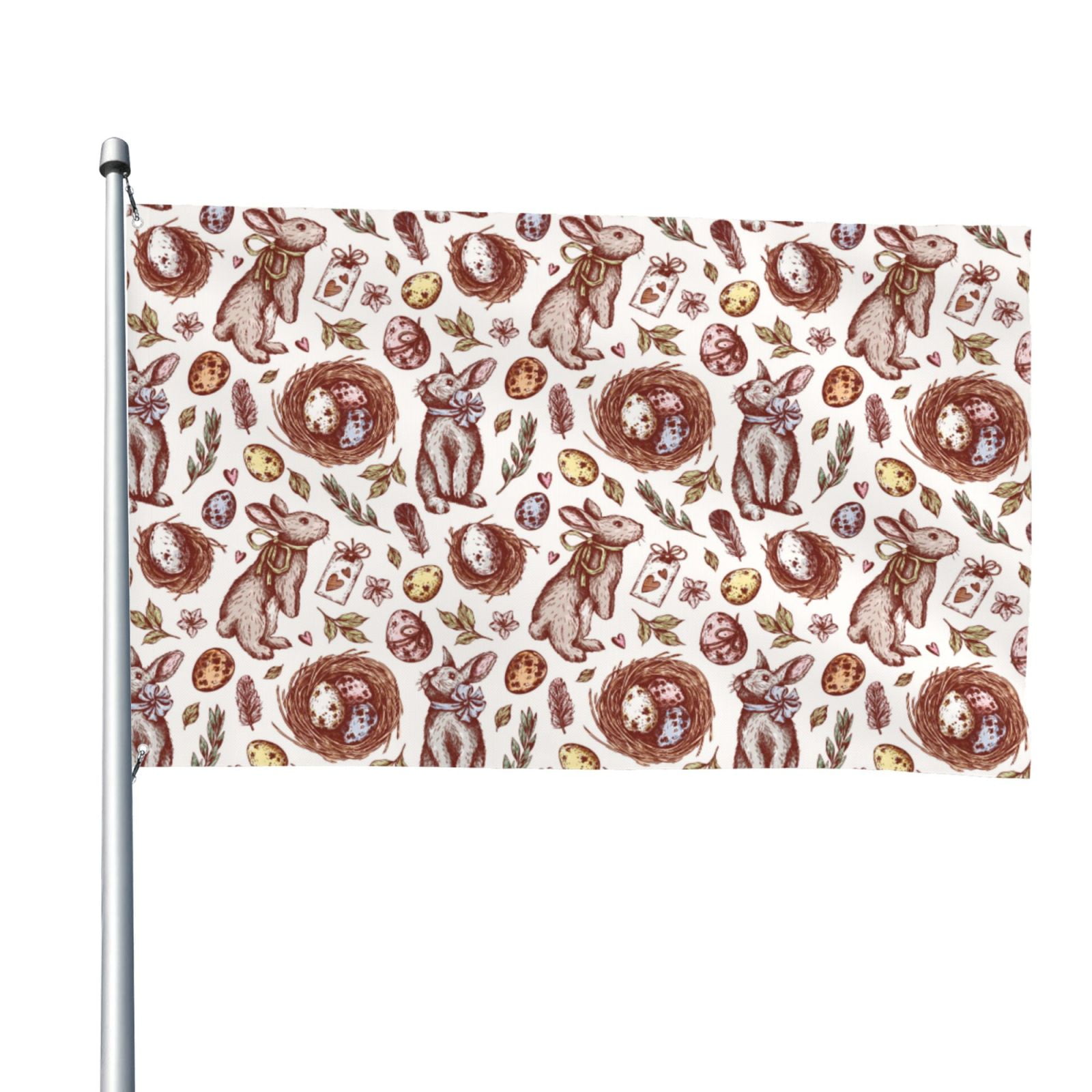 Lsque Rabbit And Egg Pattern Flag,Rabbit And Egg Printed Garden Flag 48 ...