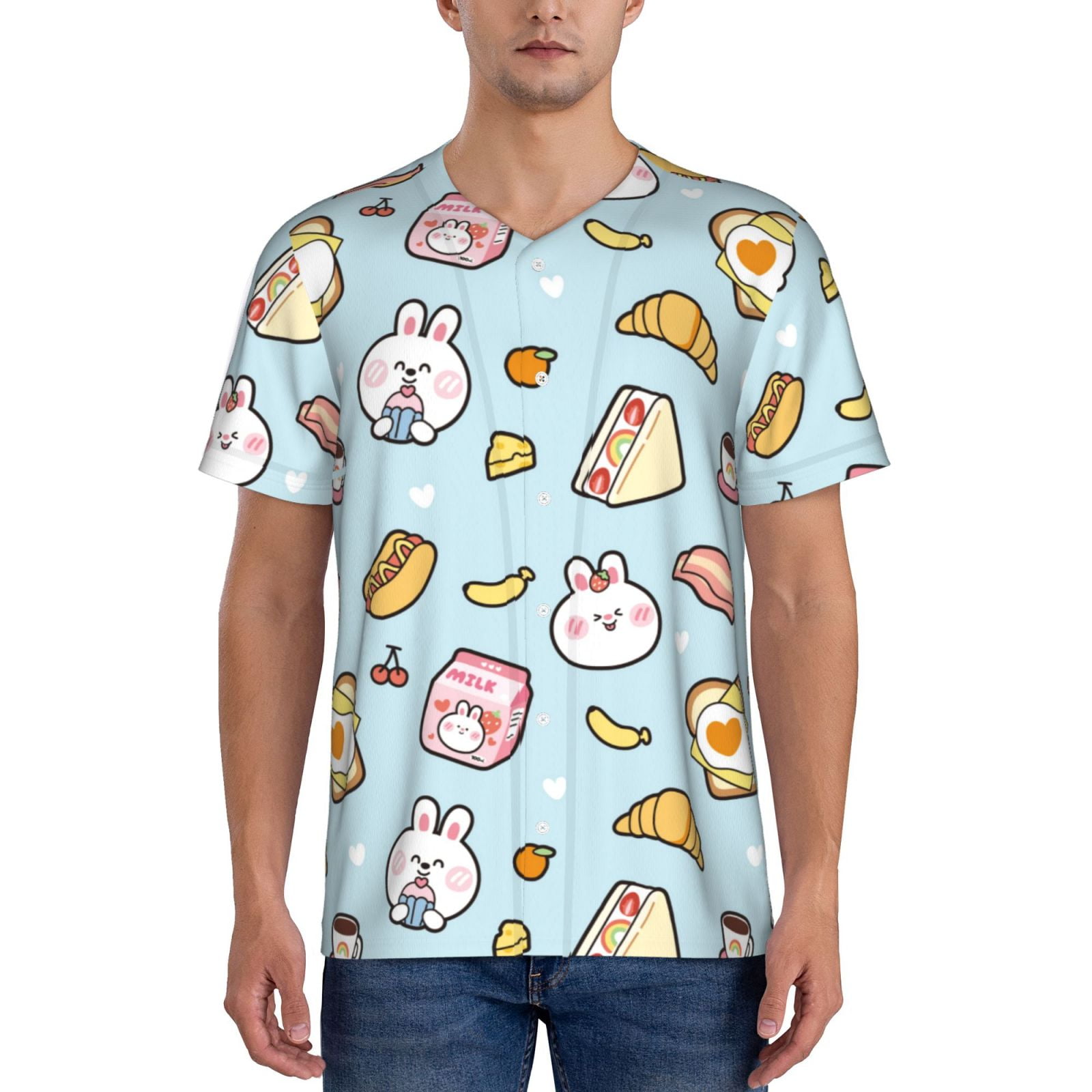Lsque Rabbit Burger Coffee Pattern Mens Polo Golf Shirts Funny Graphics ...