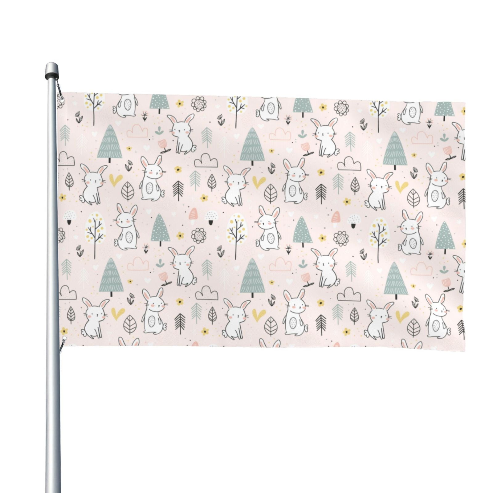 Lsque Rabbit Forest Pattern Flag,Rabbit Forest Printed Garden Flag 48 x ...