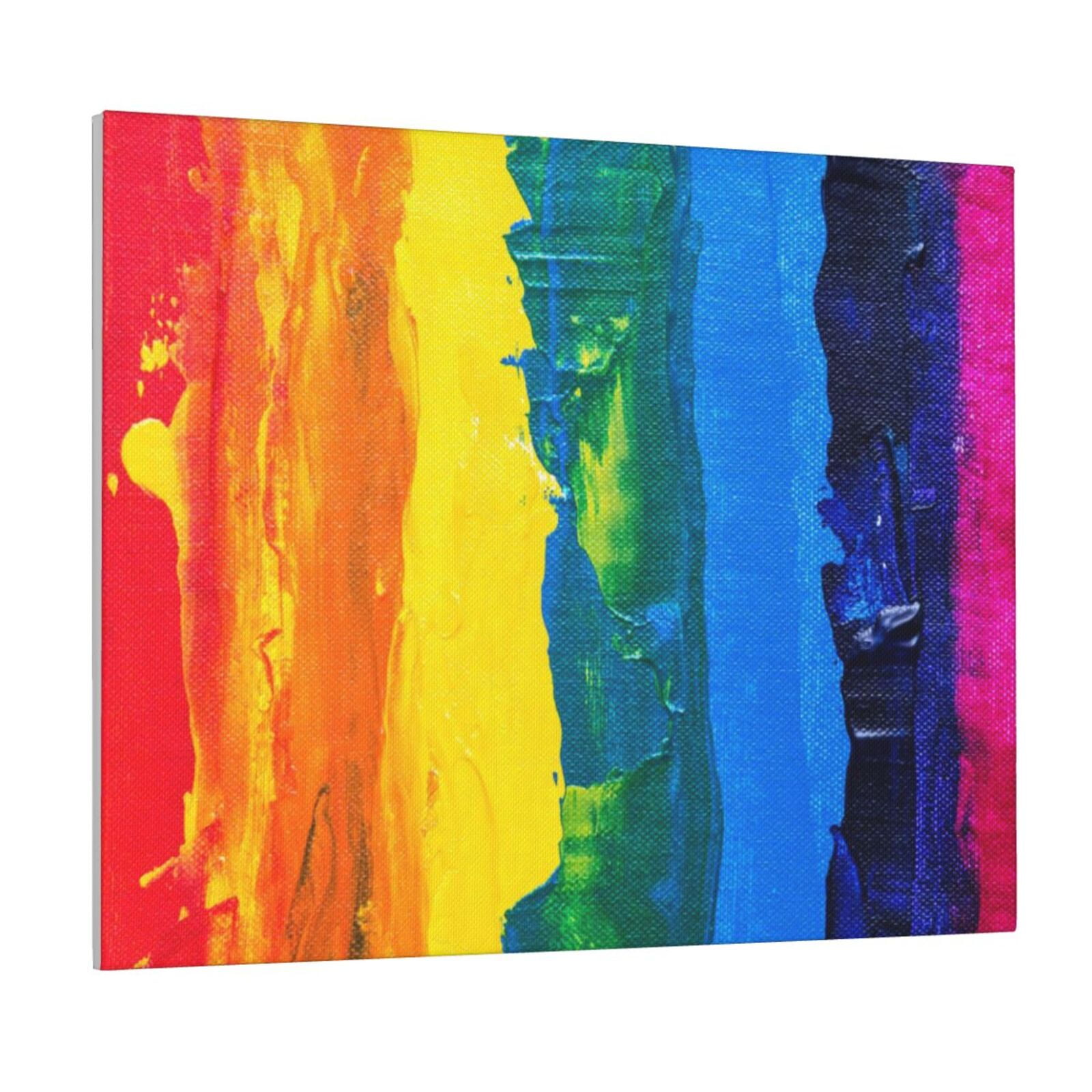 Lsque Rainbow Colored Print Wall Art – Decorative Picture for Living ...