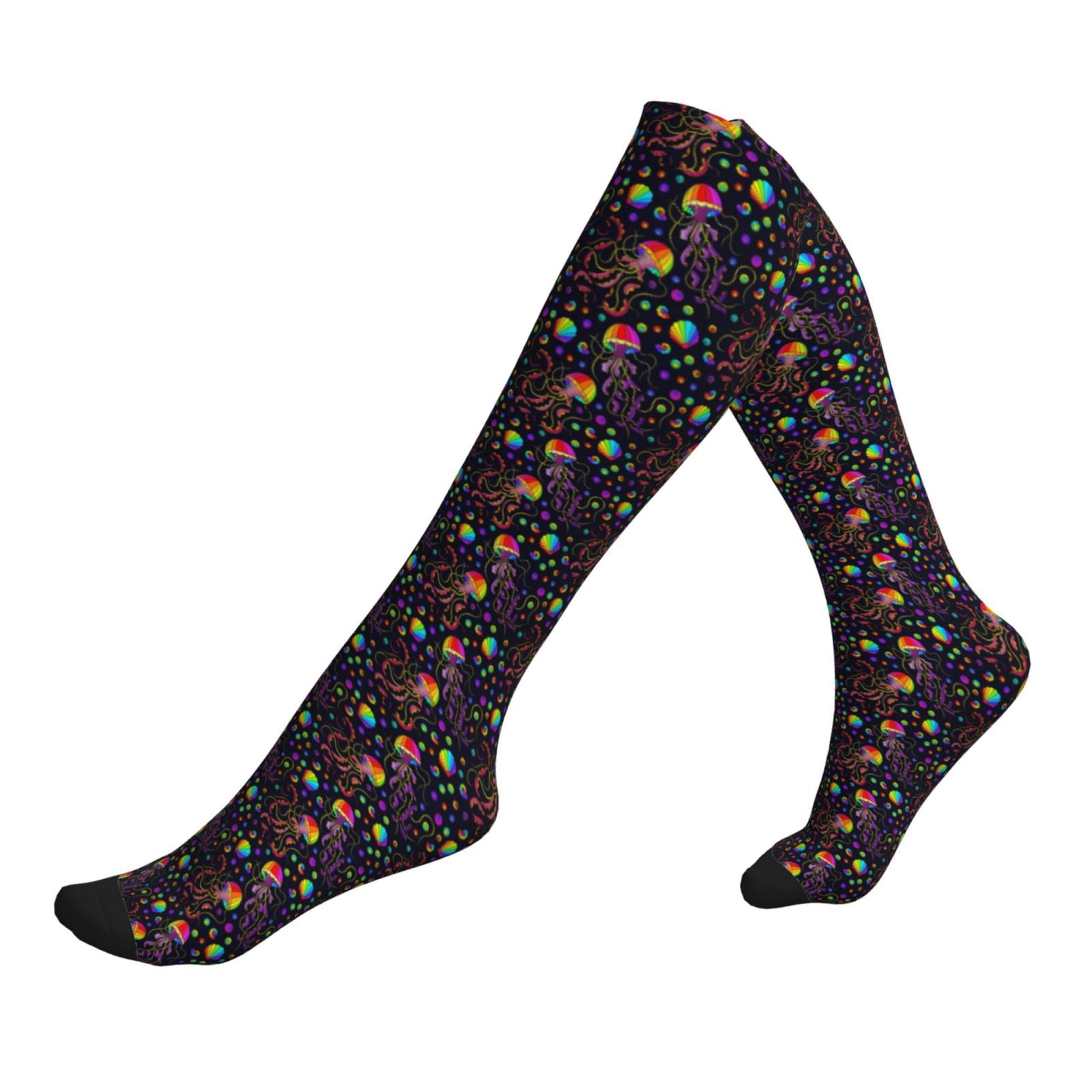 Lsque Rainbow Jellyfishes Pattern Sport Compression Socks for Men ...