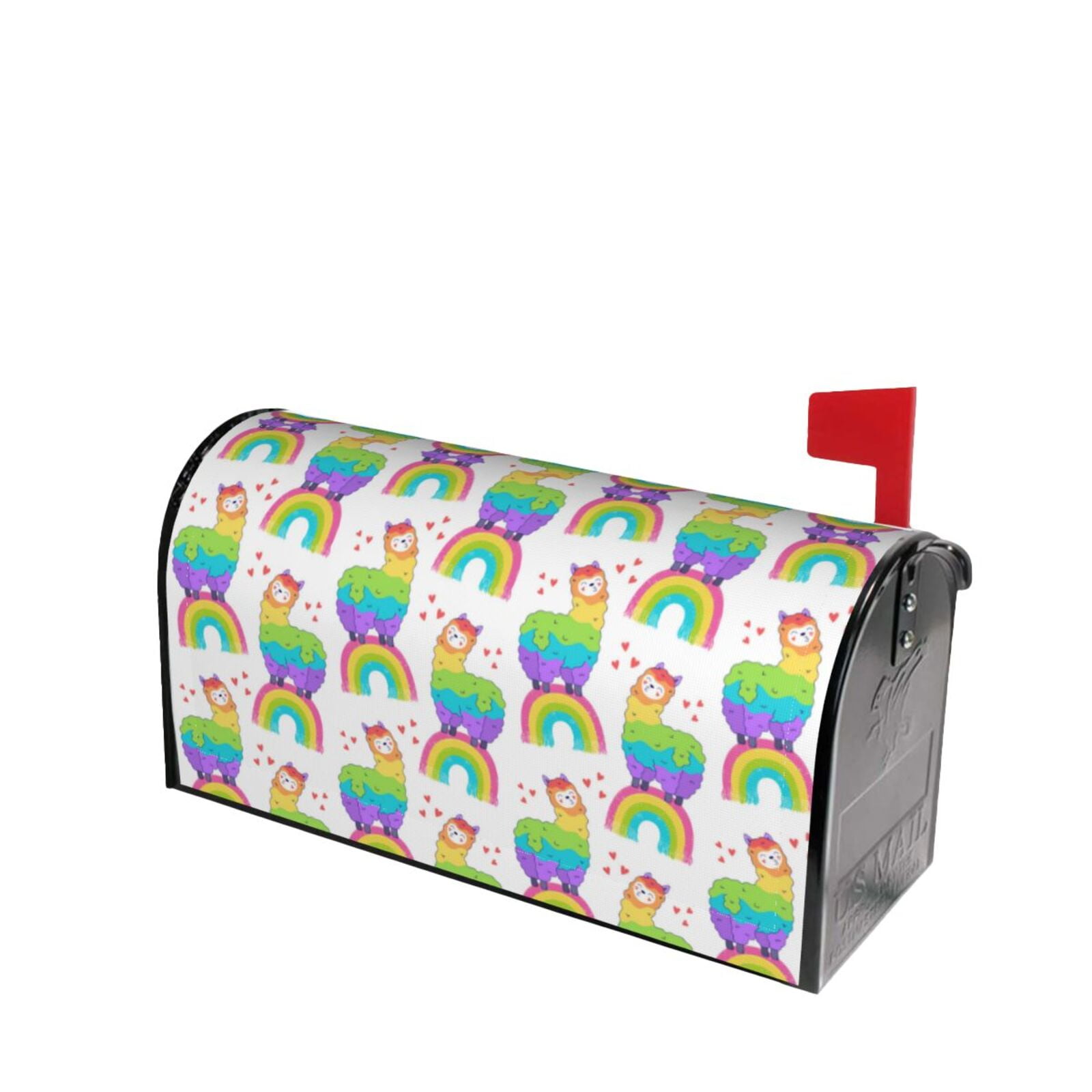 Lsque Rainbow Llama Mailbox Cover Standard Size ,Magnetic Mailbox ...