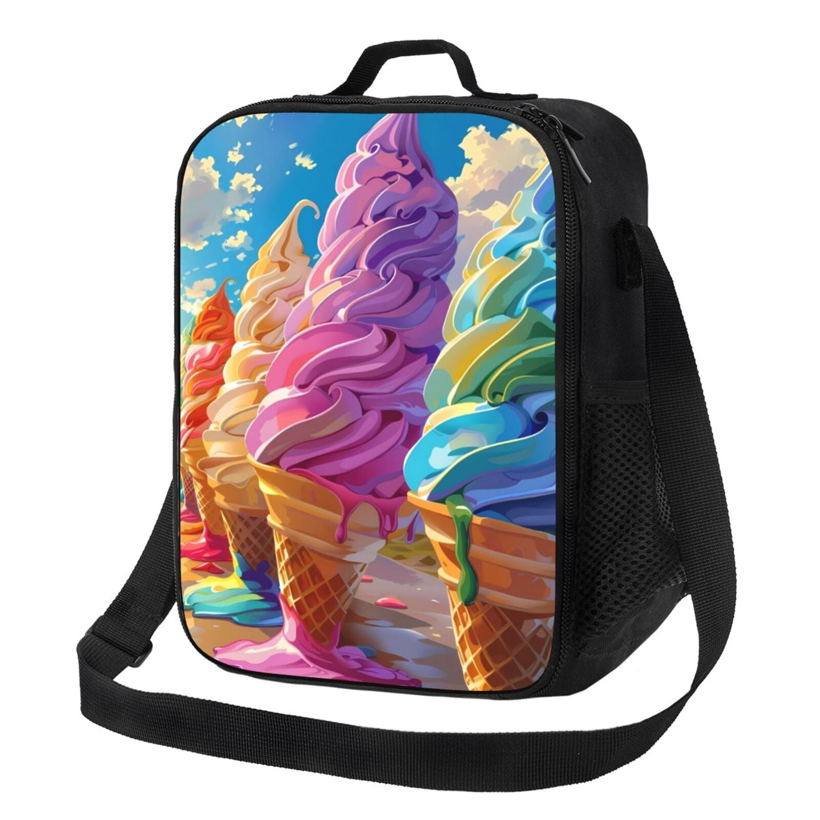 Lsque Rainbow Melting Ice Cream Lunch Bag Lunch Box for Women Men ...