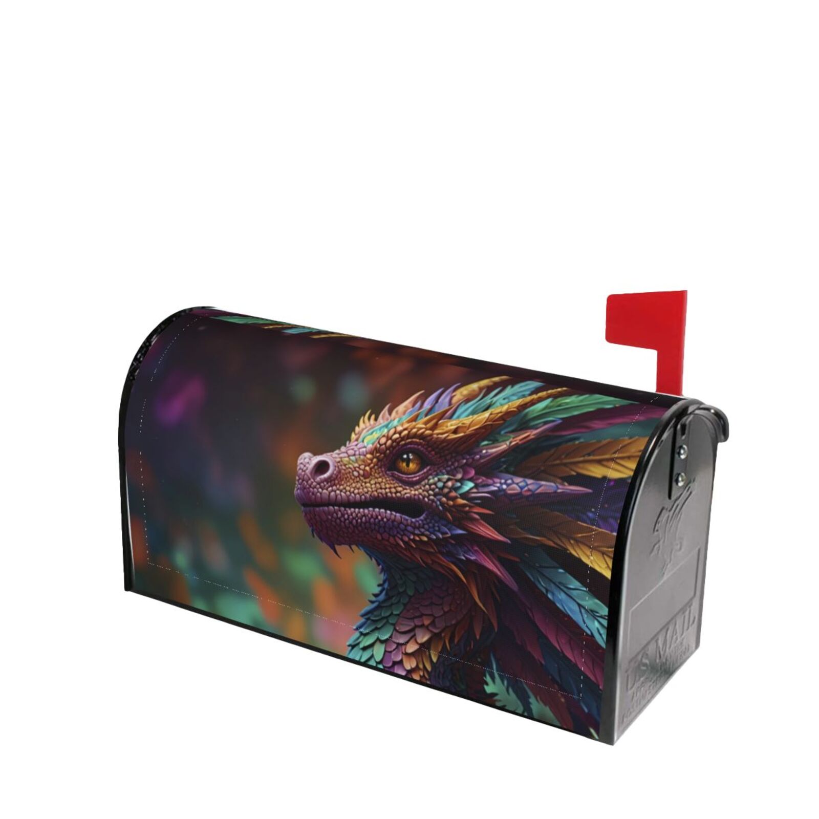 Lsque Rainbow Scales Fantasy Dragon Mailbox Cover Standard Size ...