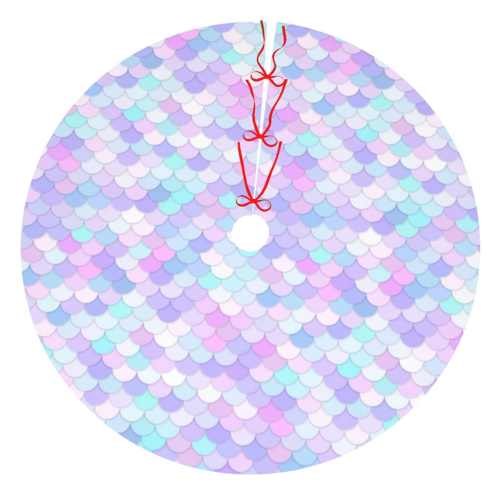 Lsque Rainbow Scales Print Christmas Tree Skirt, Tree Skirt with Ties ...
