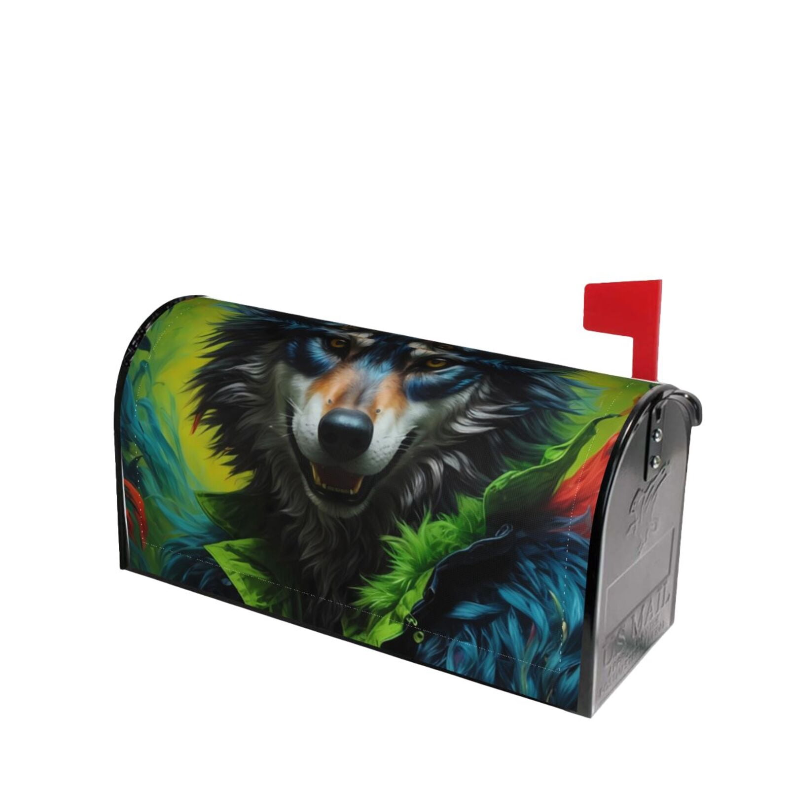 Lsque Realistic Style Wolf Warrior Mailbox Cover Standard Size ...
