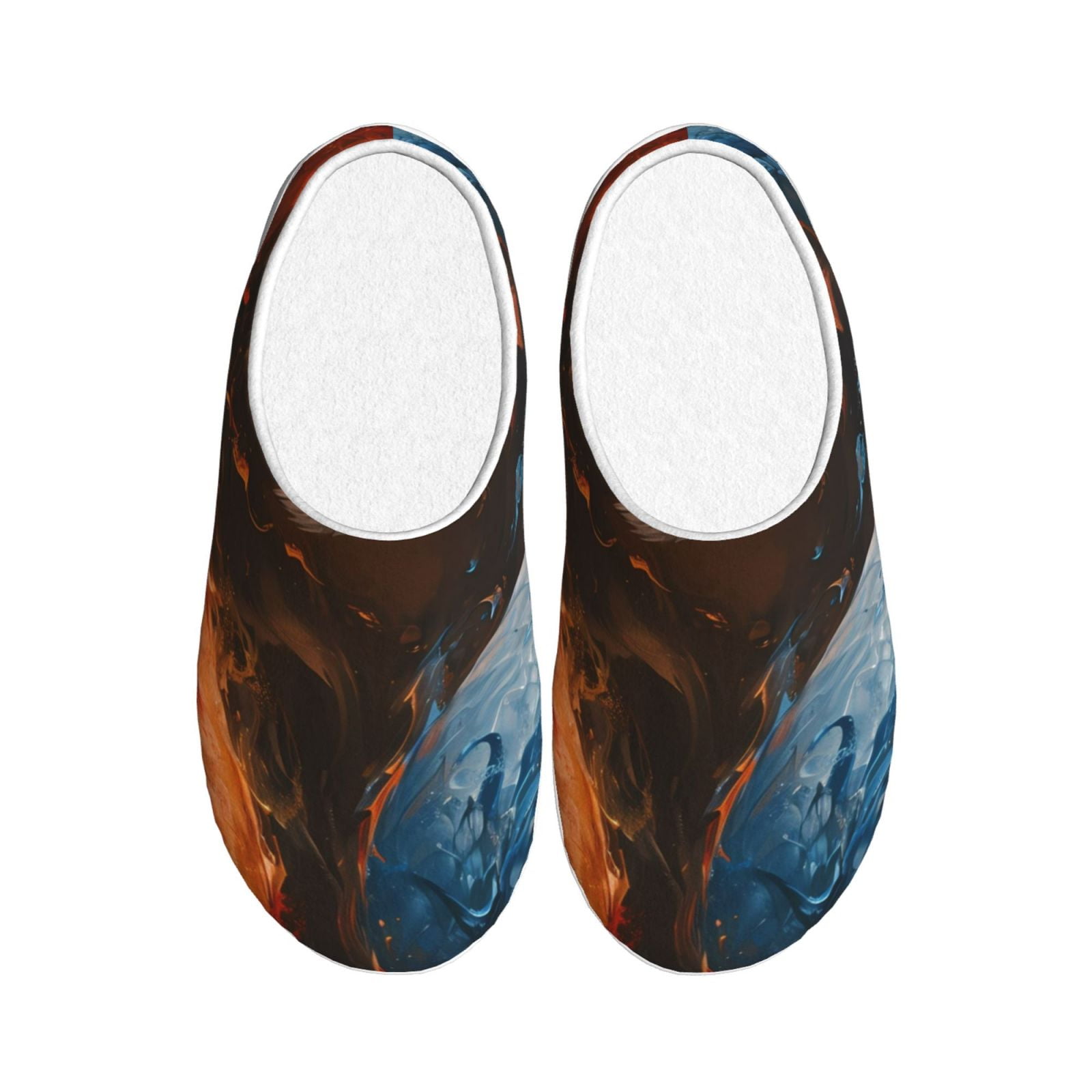 Lsque Red And Blue Fire Dragon F Pattern Womens Comfort Cotton on Scuff ...