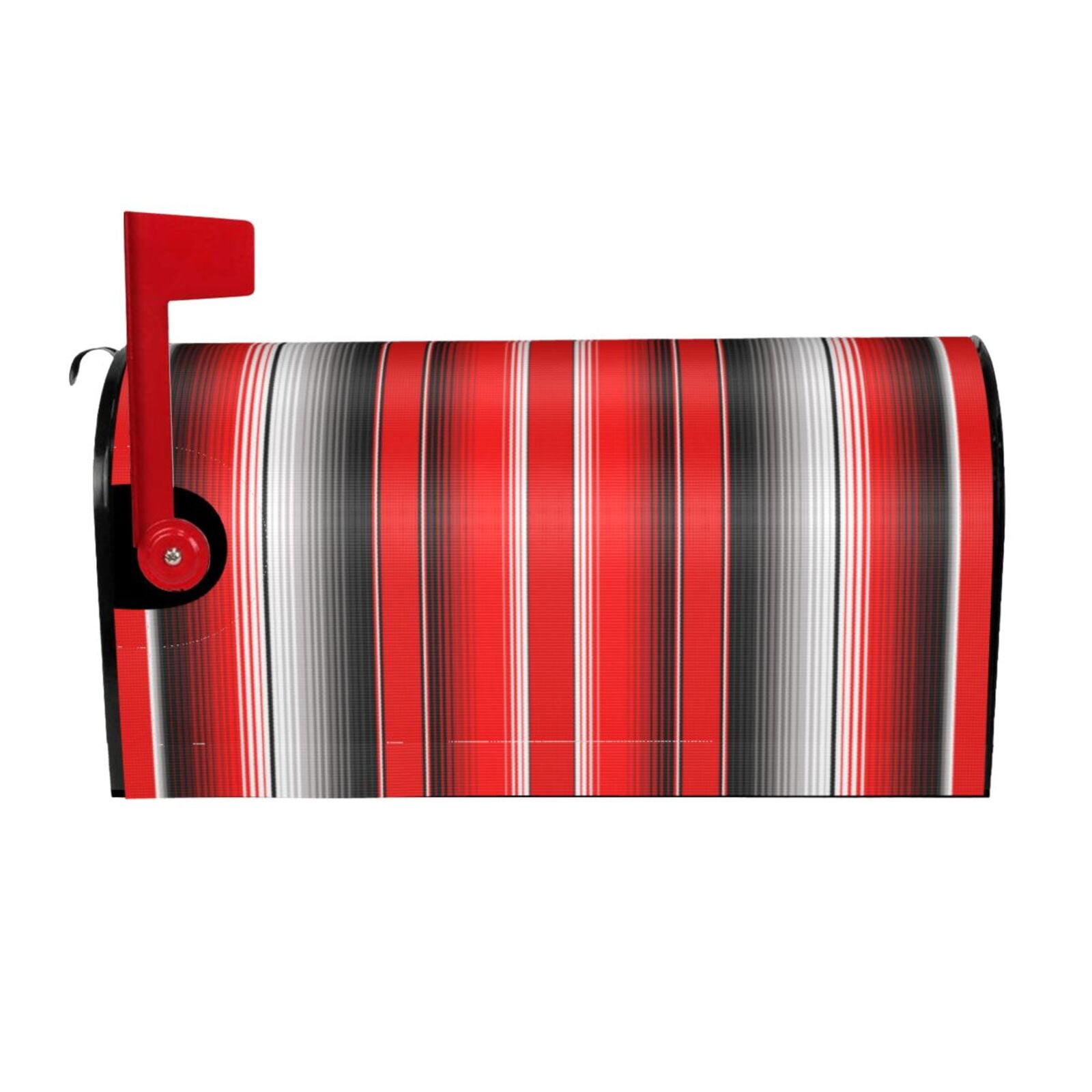 Lsque Red Black and White Serape Blanket Stripes Mailbox Cover Standard ...
