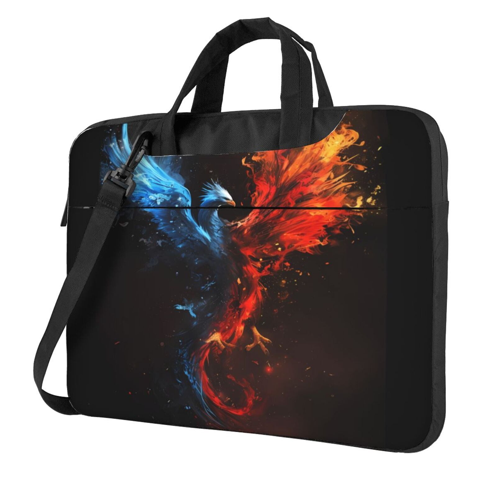 Lsque Red And Blue Fire Bird Pattern Laptop Bag – Portable & Slim ...