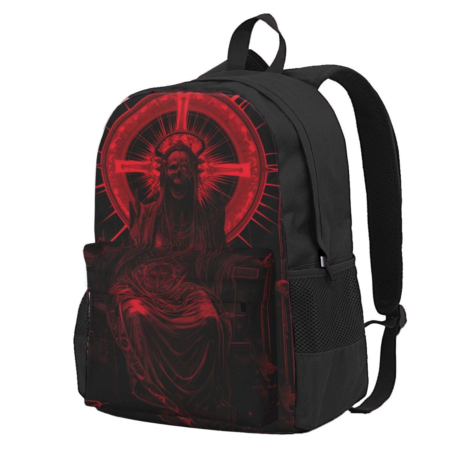 Lsque Red Gothic Skeleton Throne Pattern Adult Backpack – Durable ...