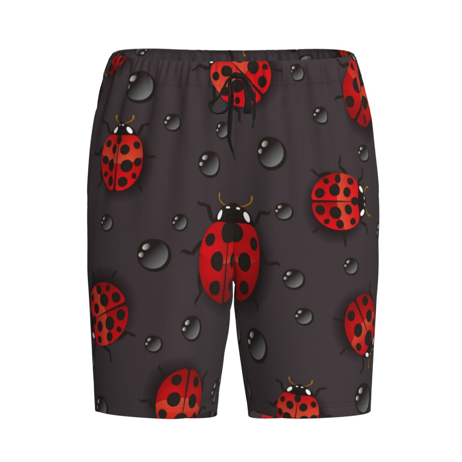 Lsque Red Ladybugs Mens Sleep Pajama Shorts,Short Pajama Pants, Cotton ...
