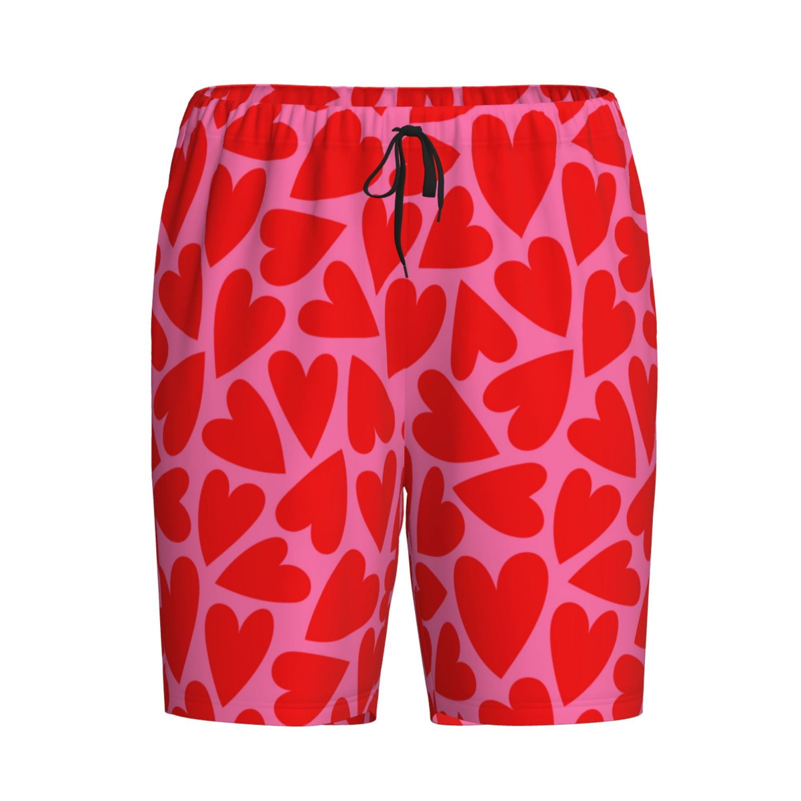 Lsque Red Love Heart Mens Sleep Pajama Shorts,Short Pajama Pants ...