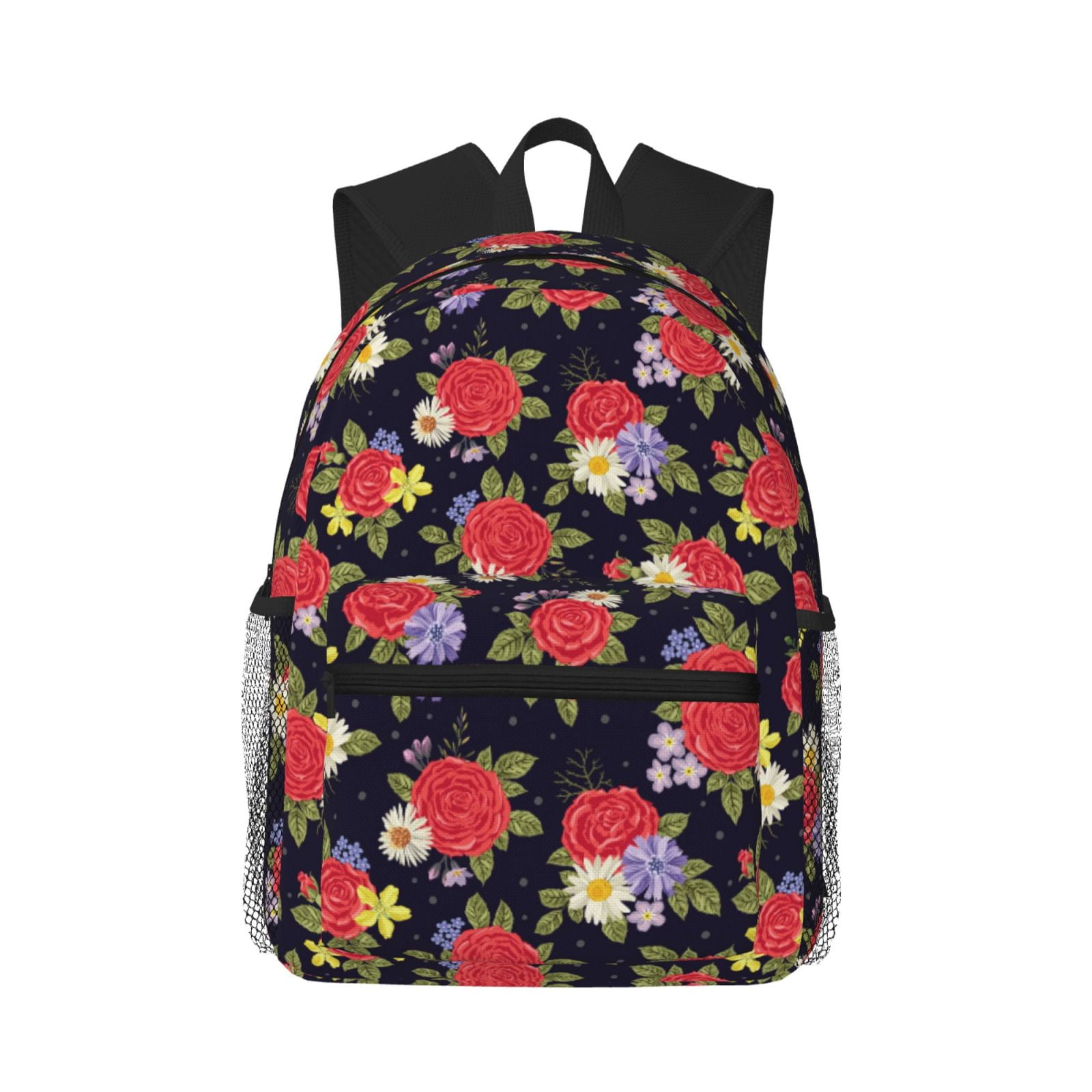 Lsque Red Rose Flower Classic Casual Backpack - Large Capacity Water ...