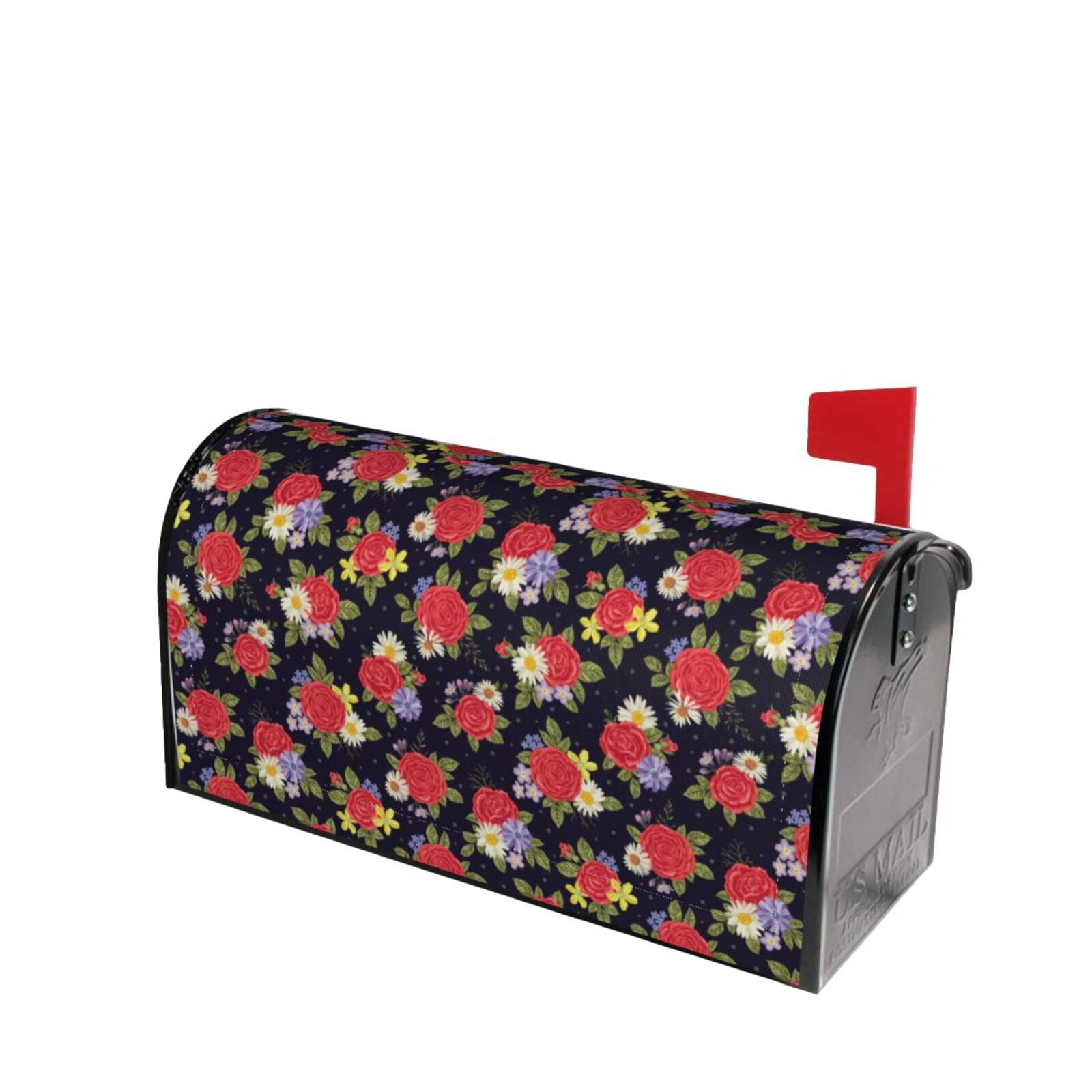 Lsque Red Rose Flower Mailbox Cover Standard Size ,Magnetic Mailbox ...