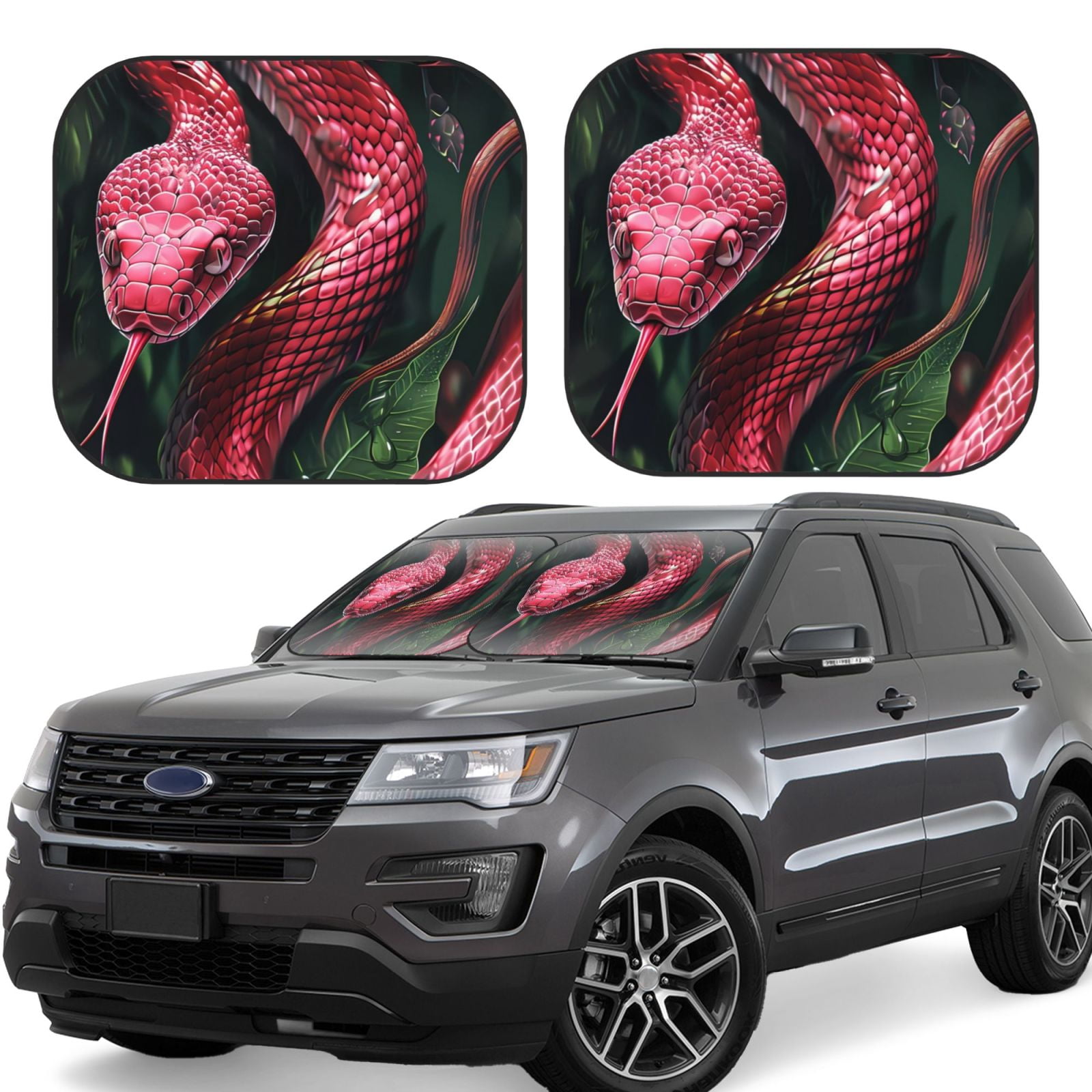 Lsque Red Viper Jungle Intensity 2 PCS Windshield Sun Shade ...