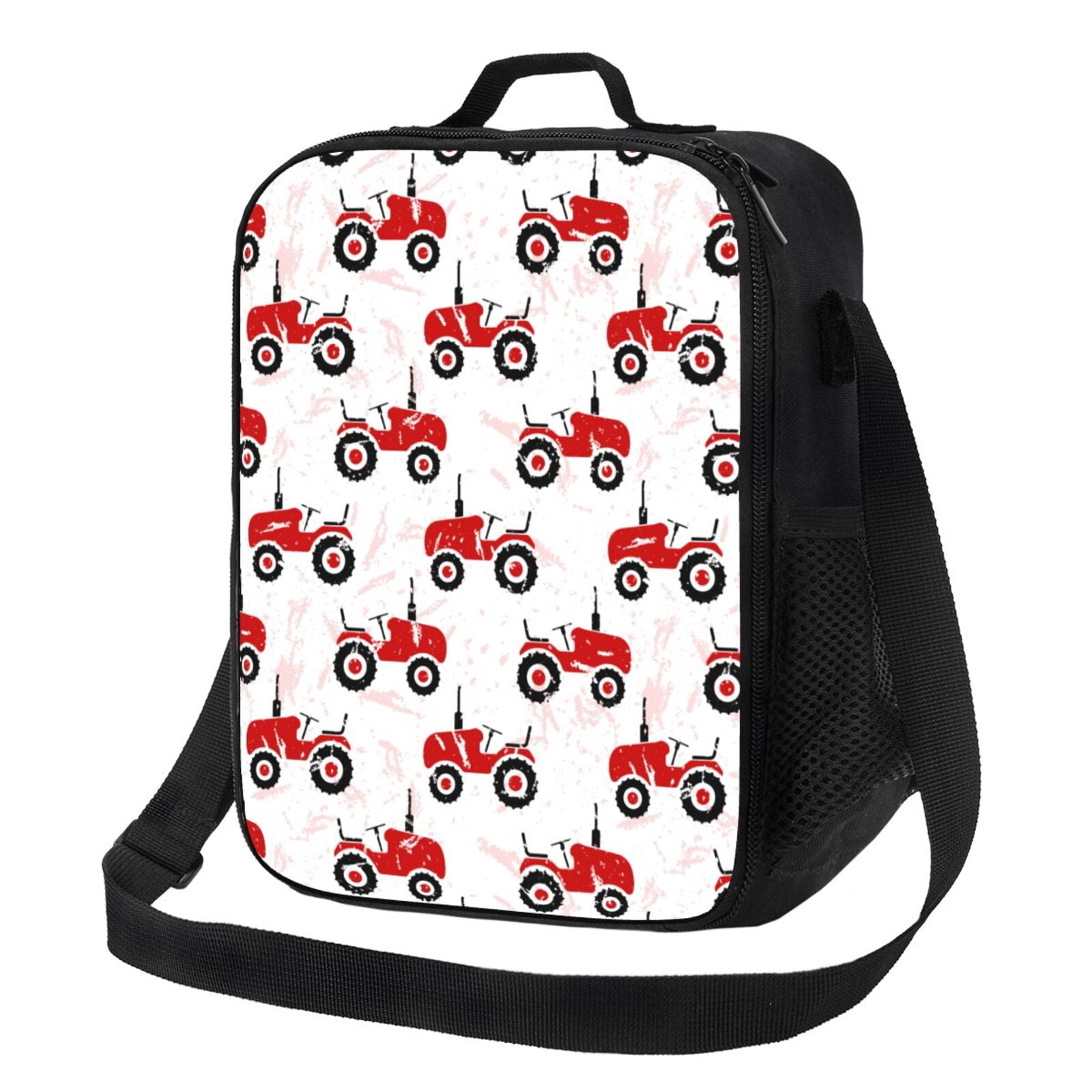 Lsque Red Wheeled Tractors Lunch Bag Lunch Box for Women Men Reusable ...