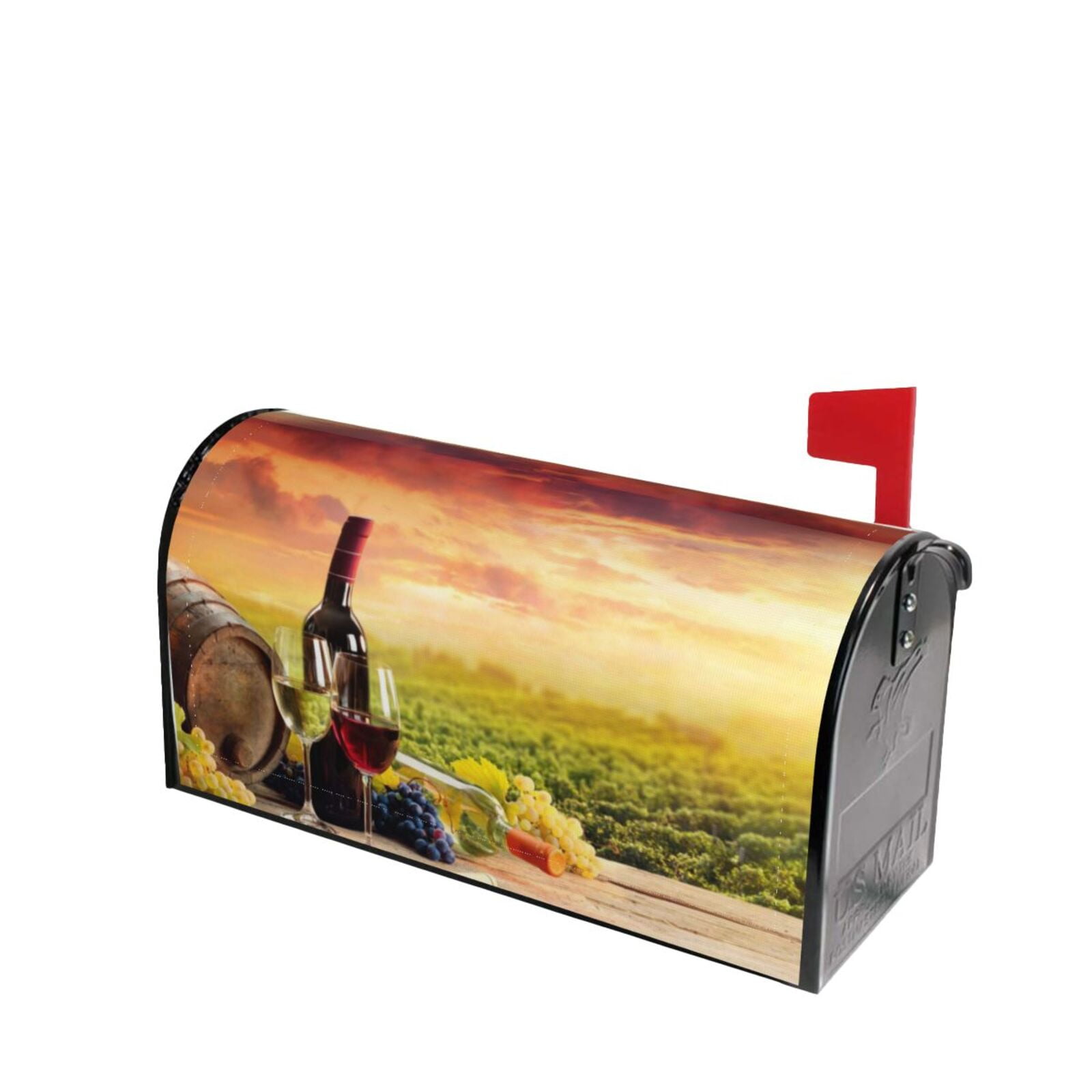 Lsque Red Wine Glasses Mailbox Cover Standard Size ,Magnetic Mailbox ...