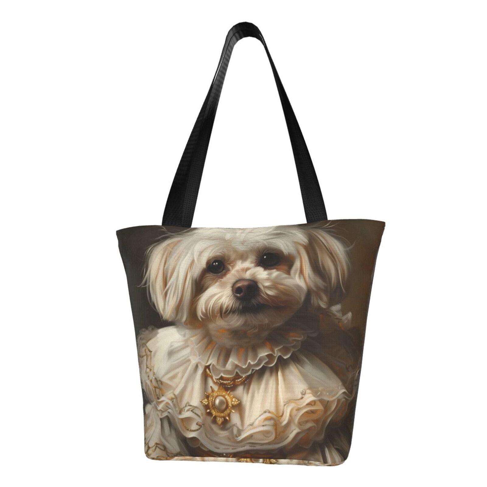 Lsque Regal Dog In Royal Attire Pattern Beach Tote,Shoulder Handbag ...