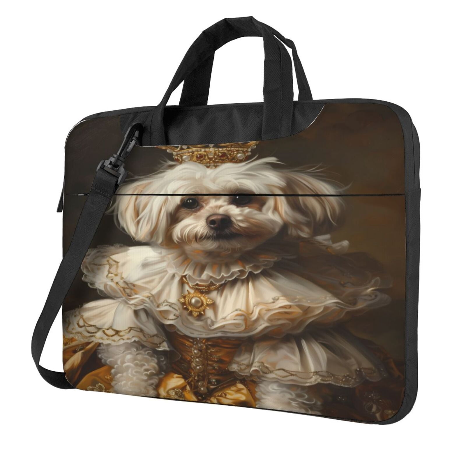 Lsque Regal Dog In Royal Attire Pattern Laptop Bag – Portable & Slim ...