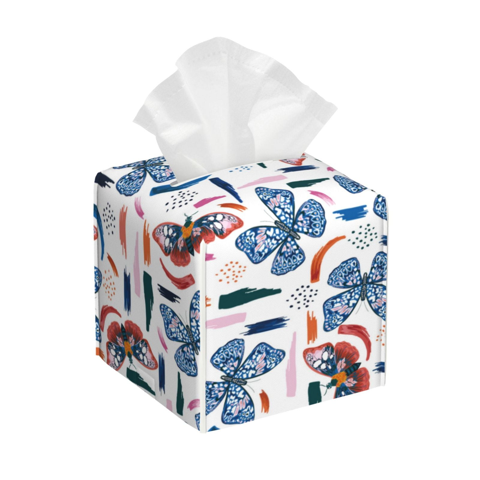 Lsque Retro Butterfly Printed Tissue Box Cover Holder, Facial Paper ...