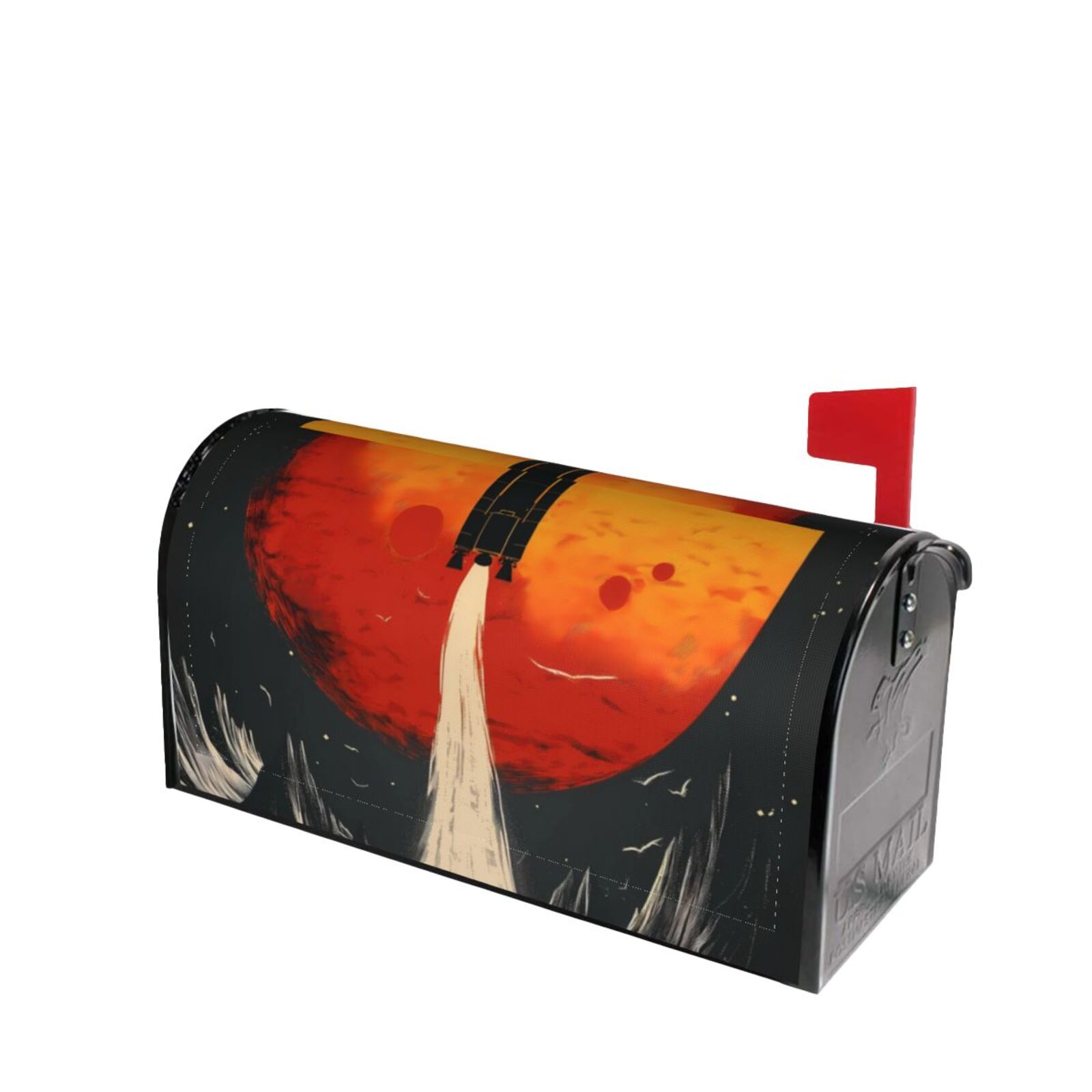 Lsque Retro Space Rocket Launch Mailbox Cover Standard Size ,Magnetic ...