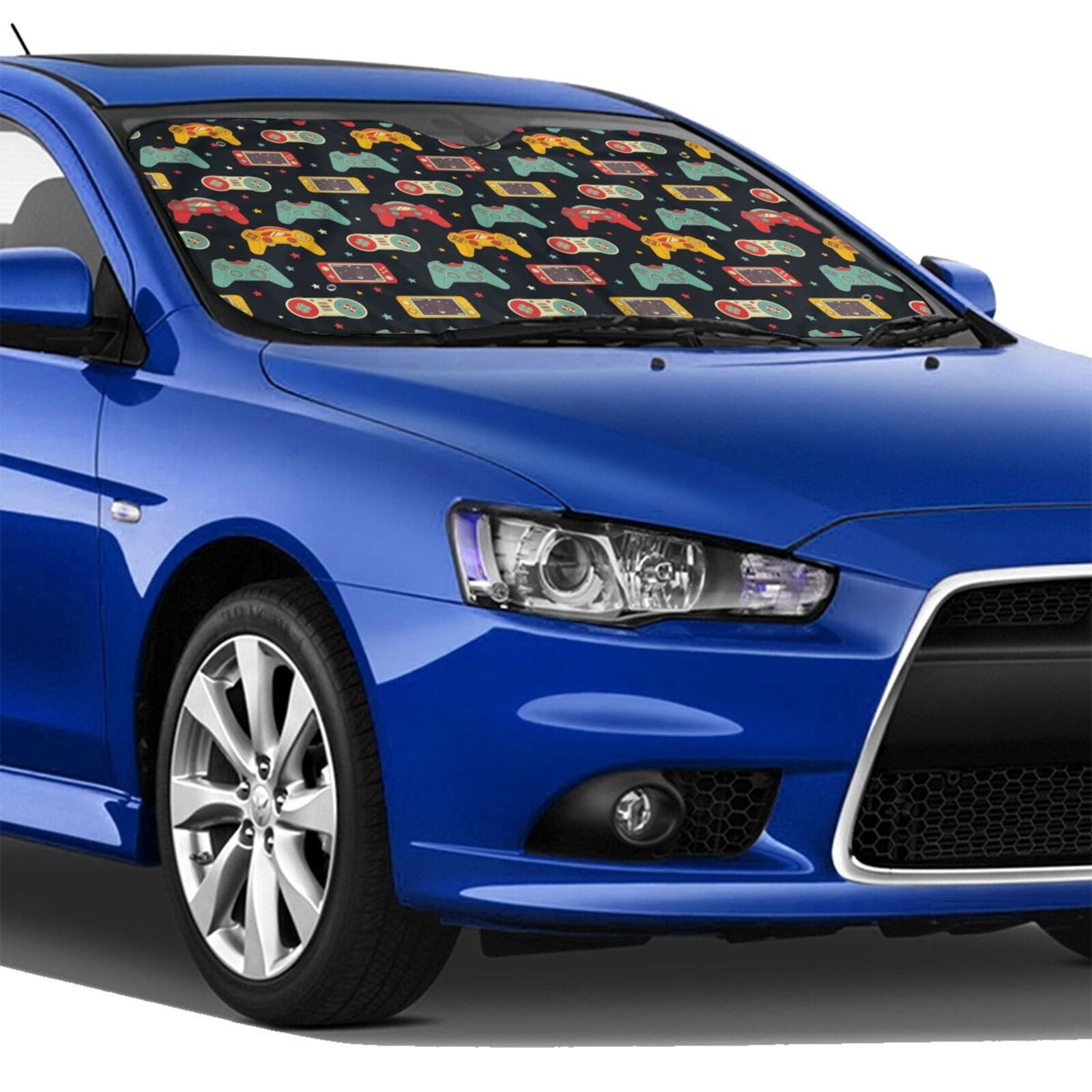 Lsque Retro Video Game Car Windshield Sun Shade | Accordion Folding ...