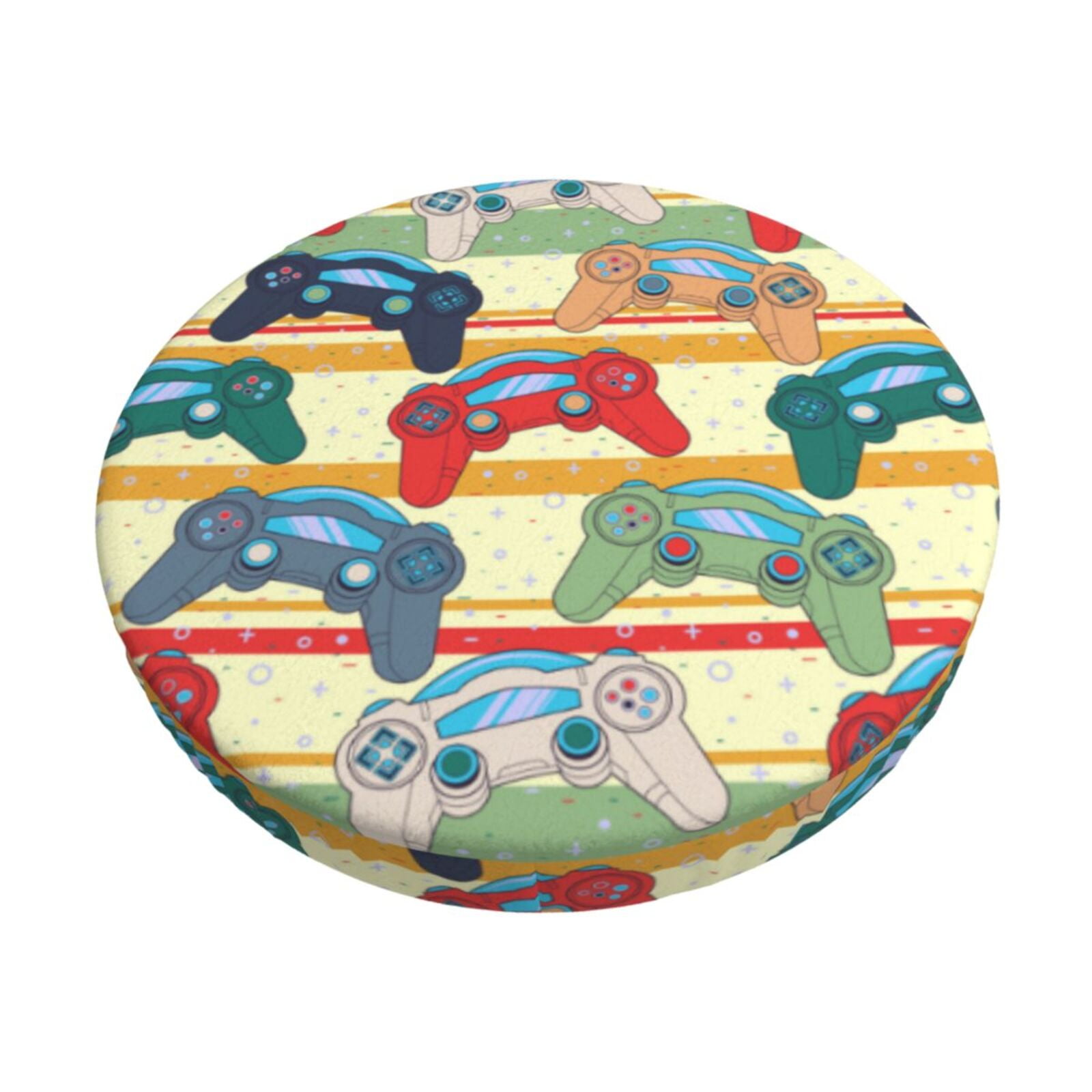 Lsque Retro With Joysticks Pattern Round Bar chair cushion covers ...