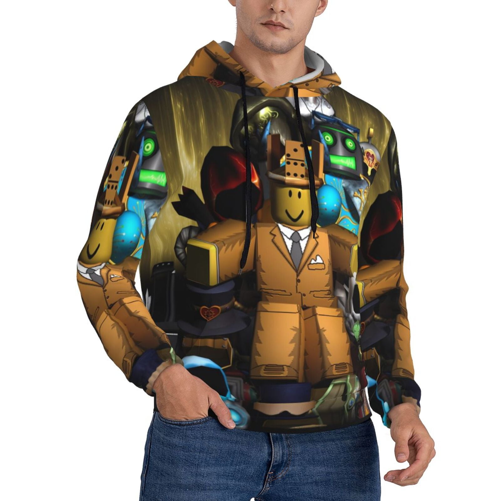 Lsque Roblox Pattern Casual Men's Hoodie,Hooded Sweatshirt with ...
