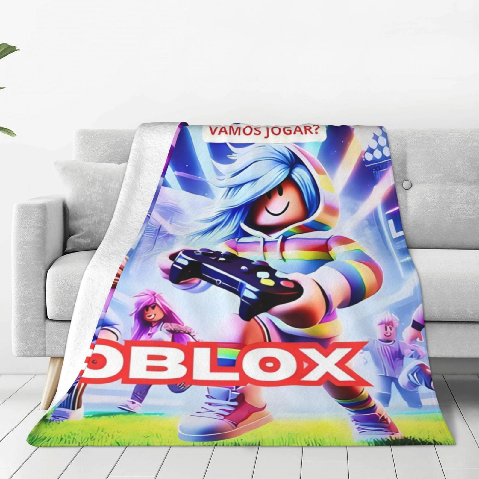 Lsque Roblox Pattern Fuzzy Fleece Throw Blanket Extra Large,Super Soft ...