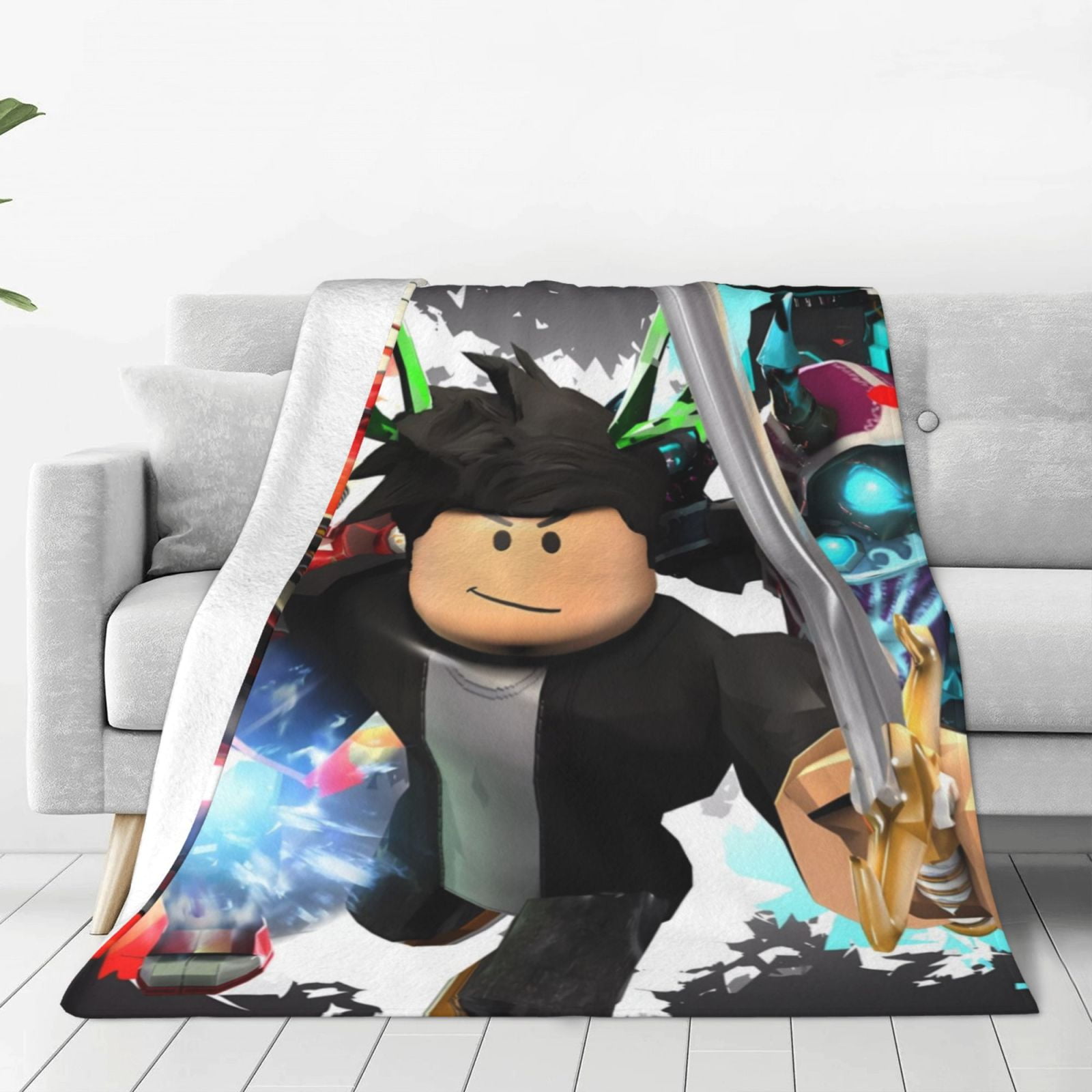 Lsque Roblox Pattern Fuzzy Fleece Throw Blanket Extra Large,Super Soft ...