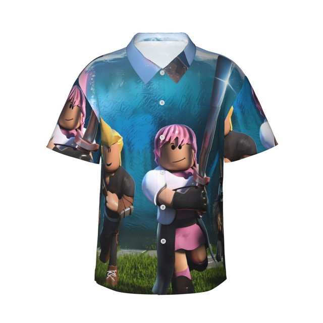 Lsque Roblox Pattern Hawaiian Shirt for Men Unisex Summer Beach Casual ...