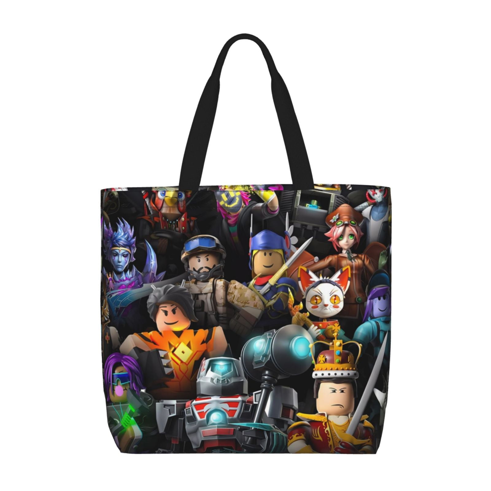 Lsque Roblox Pattern Tote Bag for Women, HandBags with Zipper, Large ...