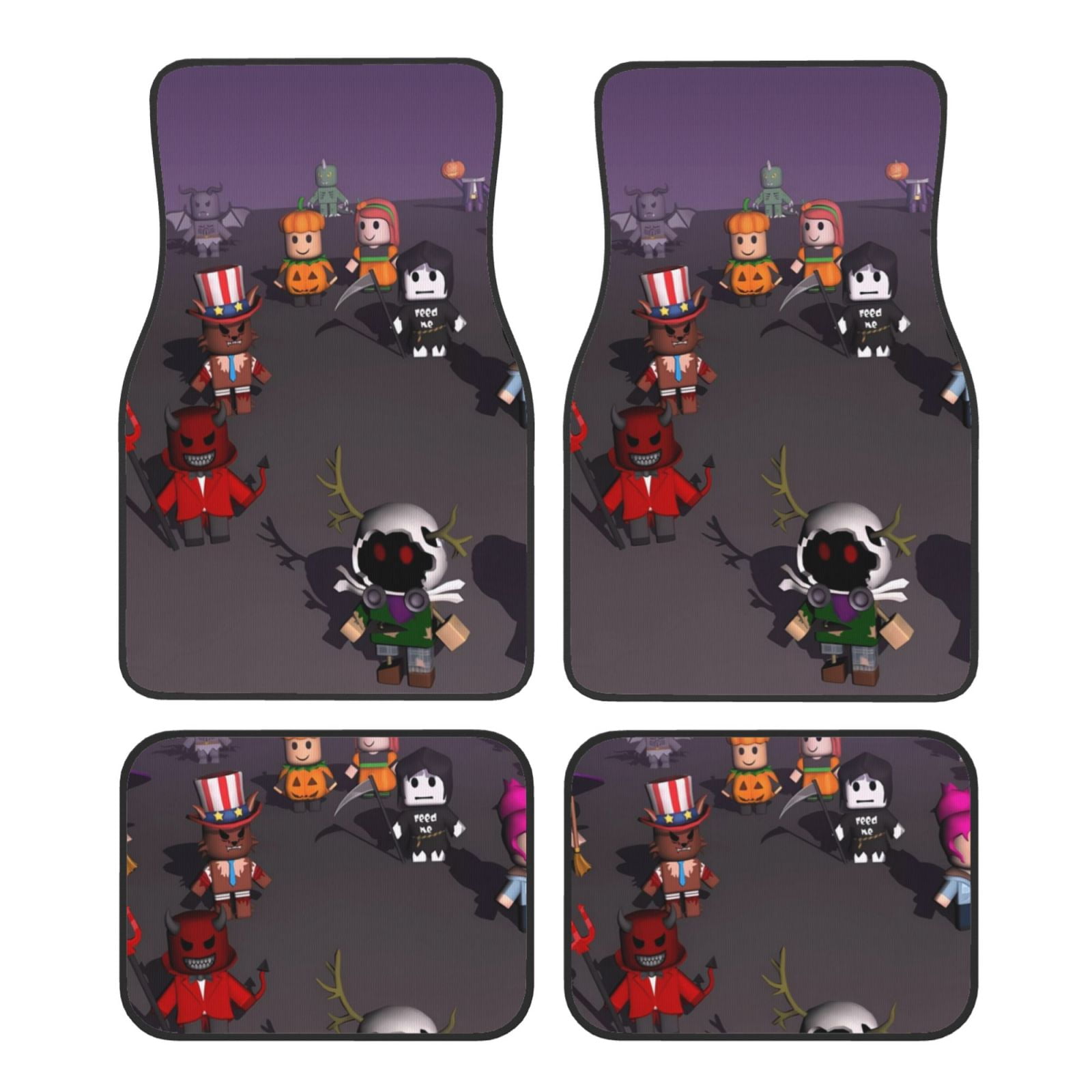 Lsque Roblox Print 4-Piece Floor Mats, Heavy-Duty Rubber Liners, Anti ...
