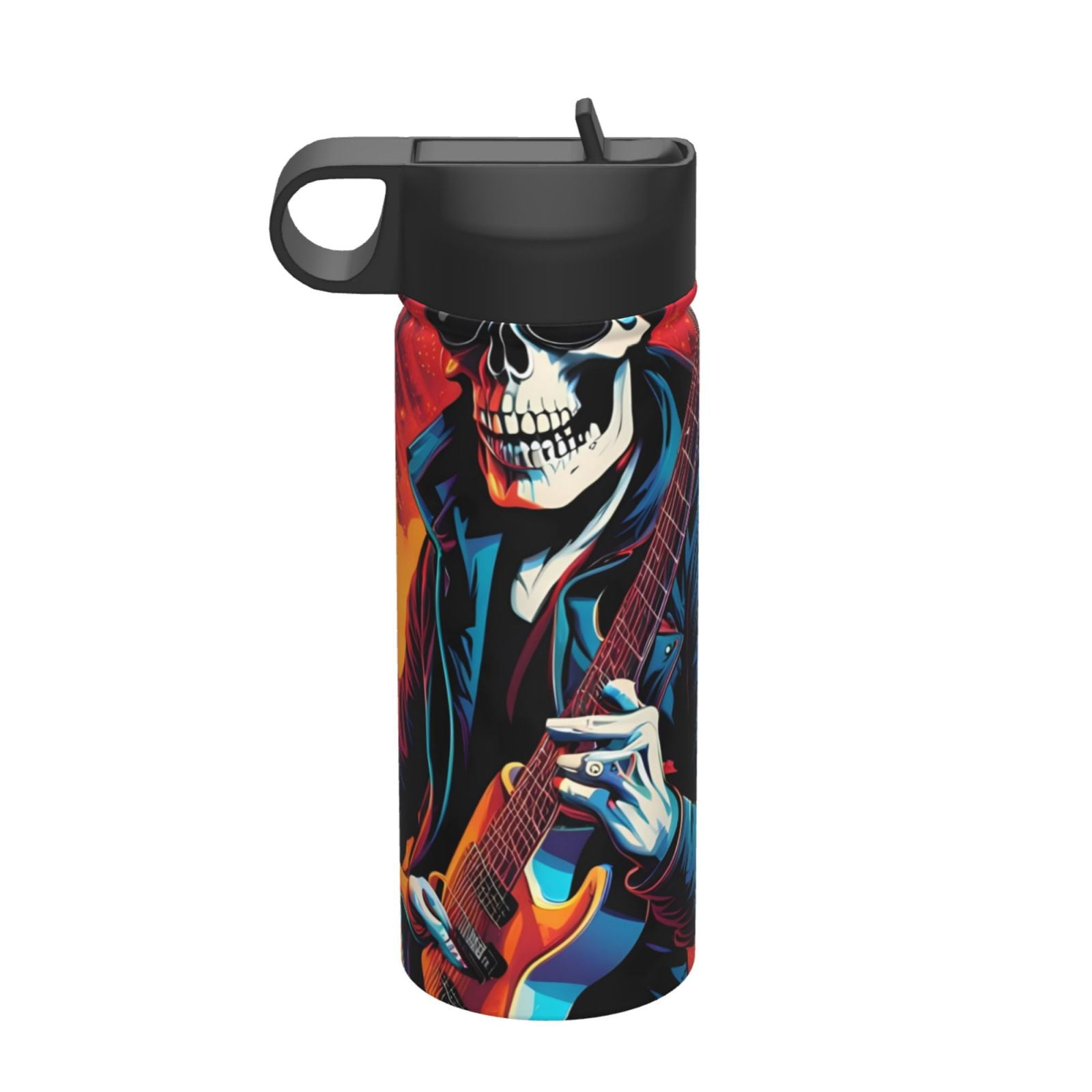 Lsque Rock Skull Singer Pattern 18oz Sports Insulated Kettle With Straw ...