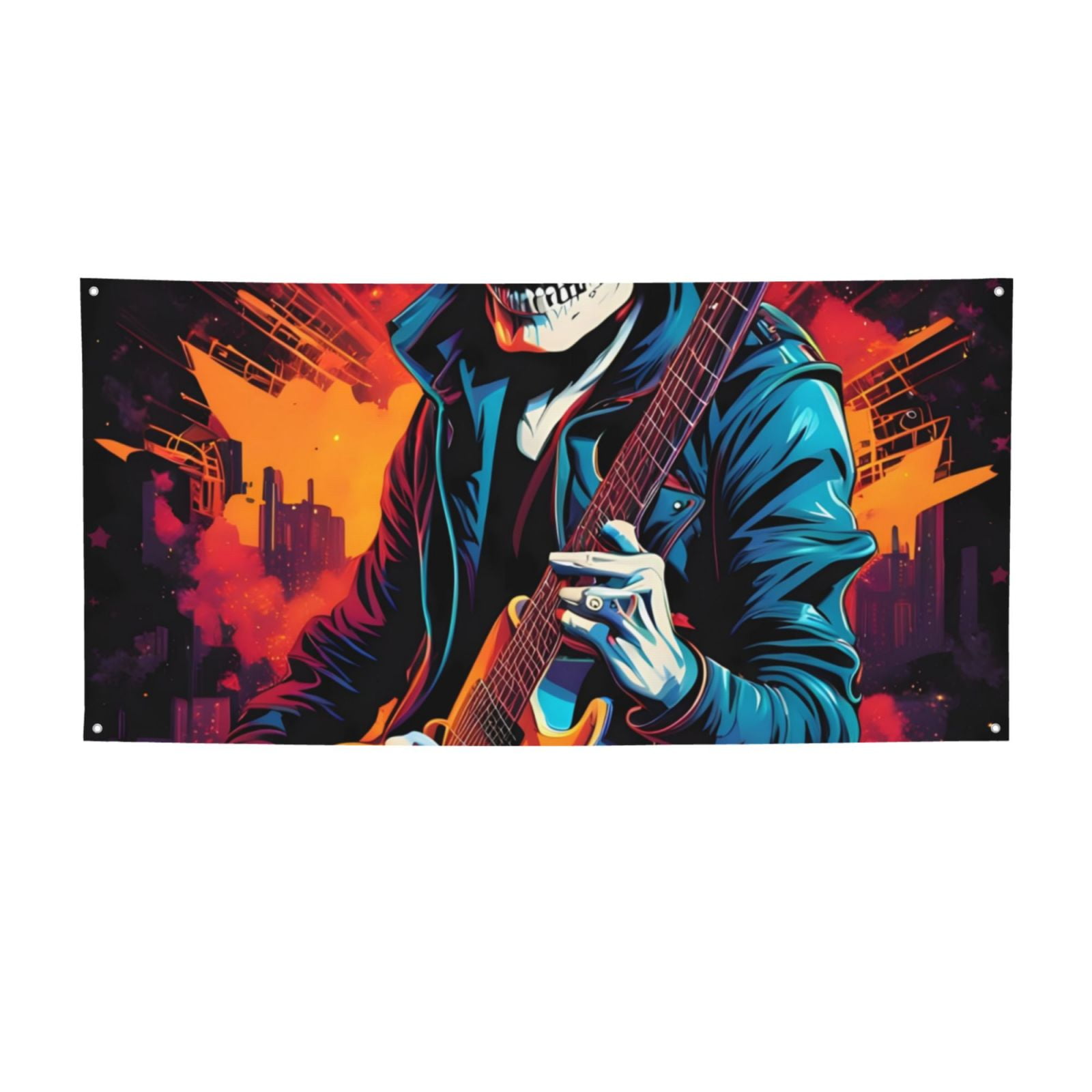 Lsque Rock Skull Singer Pattern Party Banner, Festive Banner , Holiday ...
