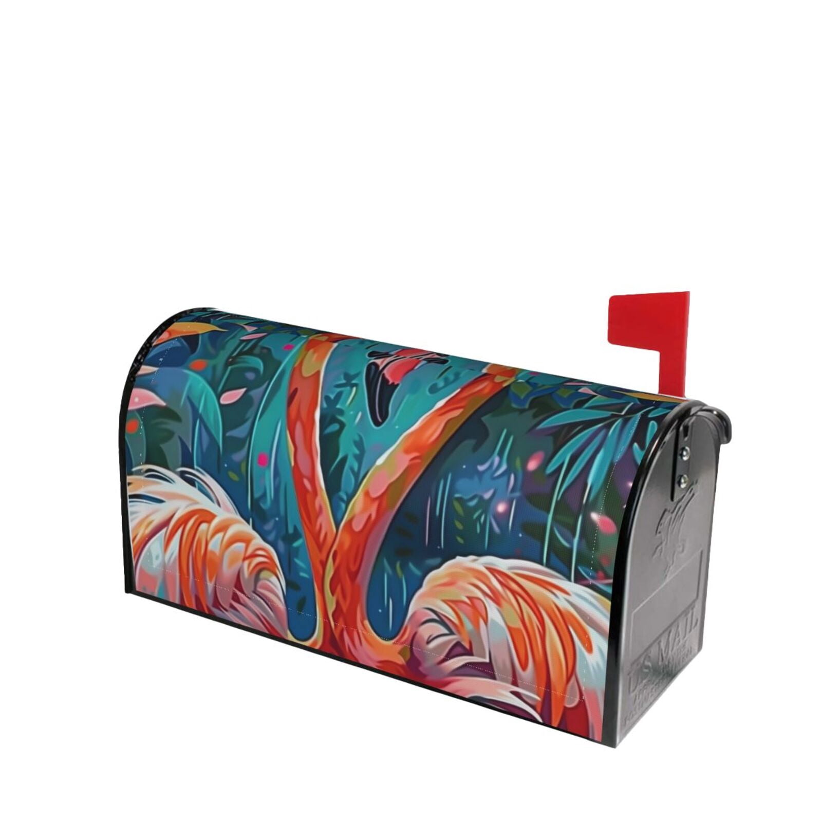 Lsque Romantic Flamingo Pair Mailbox Cover Standard Size ,Magnetic ...
