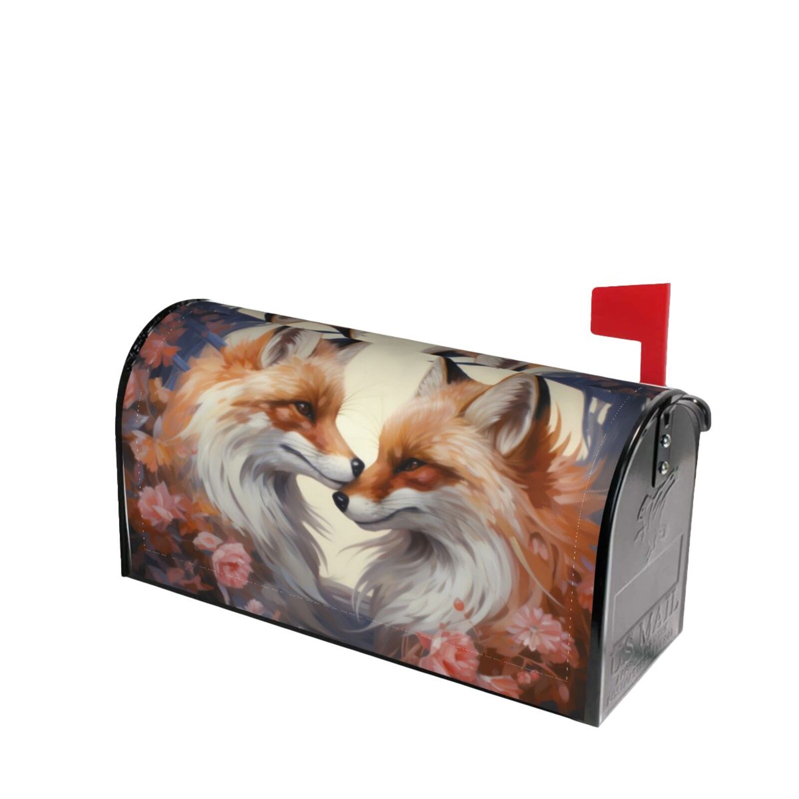 Lsque Romantic Flower Fox Mailbox Cover Standard Size ,Magnetic Mailbox ...